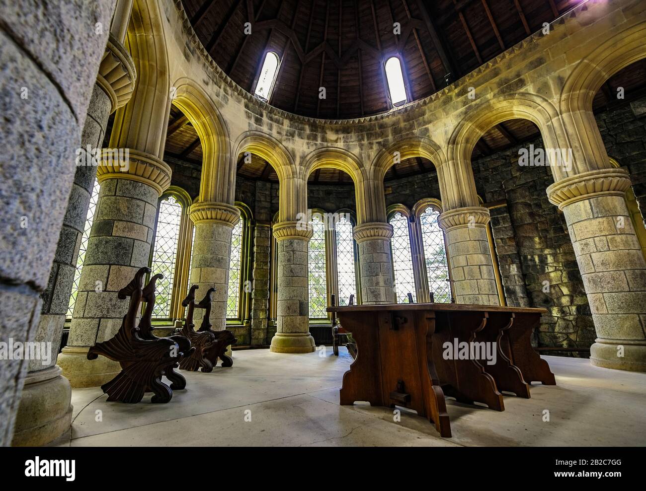 Ancient Scottish medieval buildings and beautiful landscape of ...