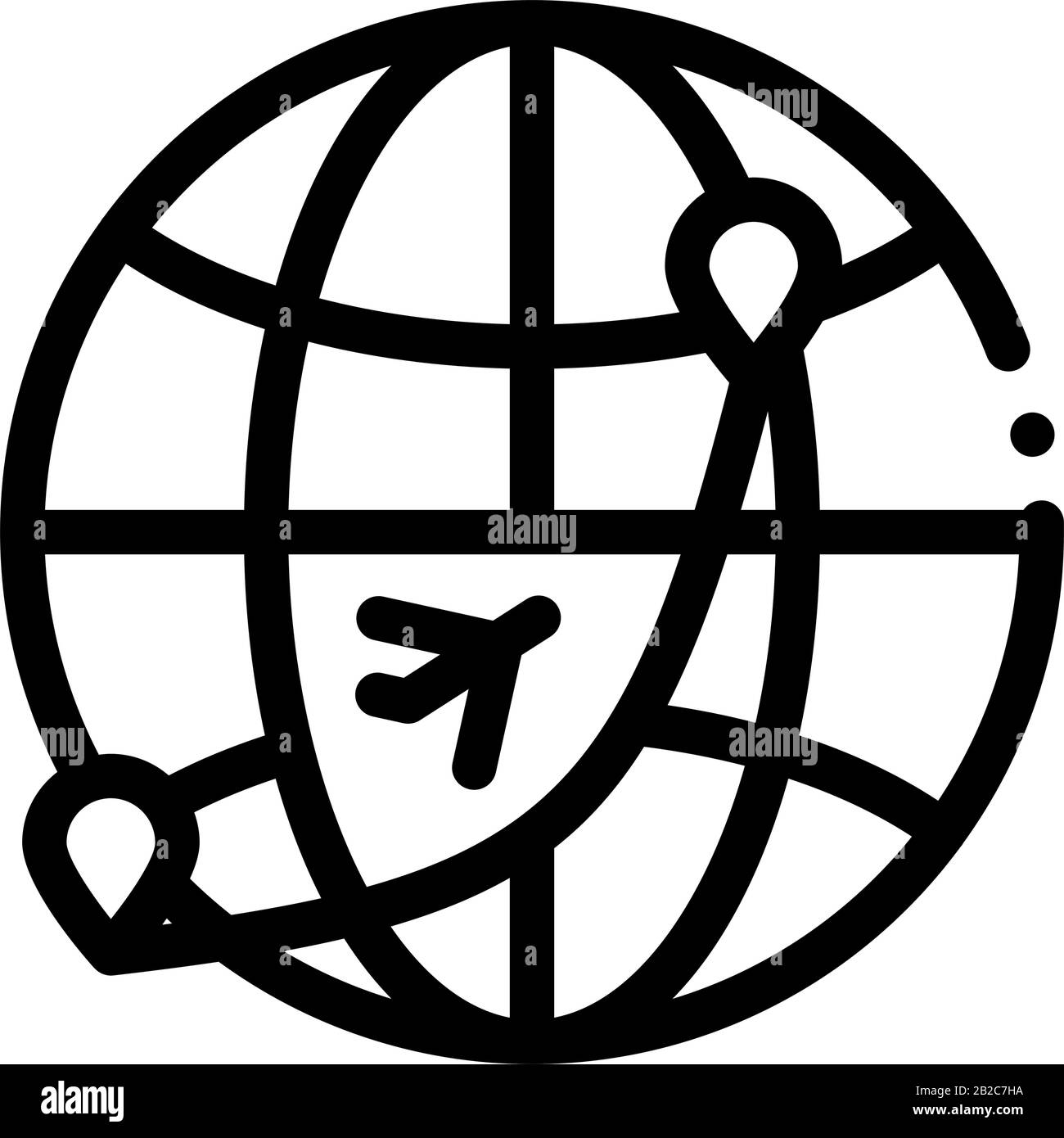 International World Flight Icon Thin Line Vector Stock Vector Image ...