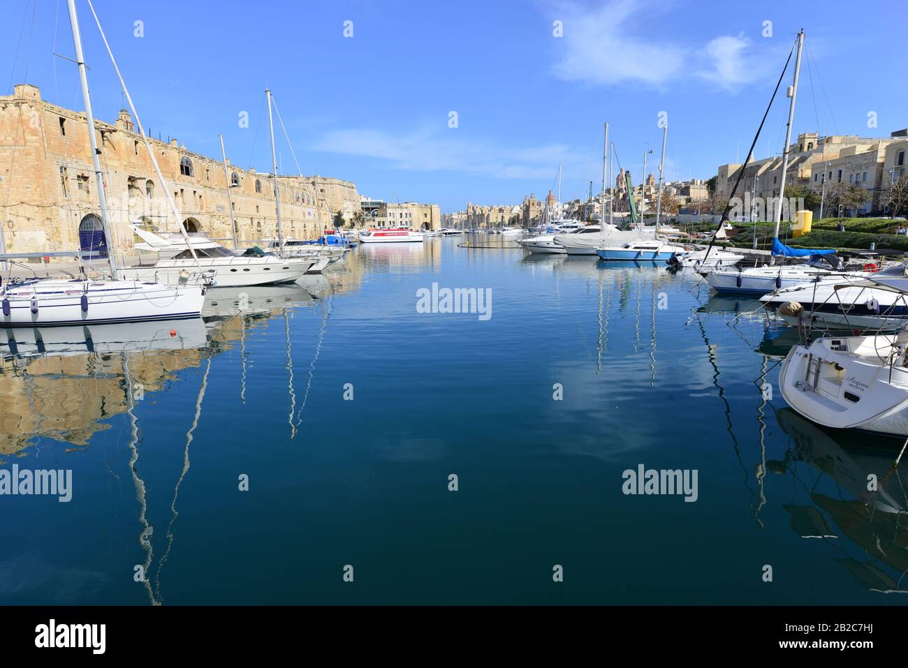 The old Harbour at Bormla in Malta Stock Photo - Alamy