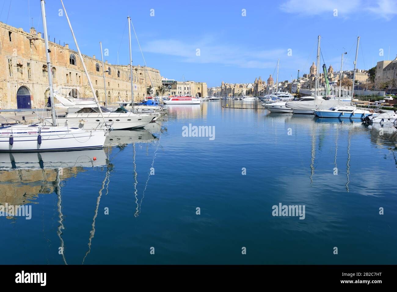 The old Harbour at Bormla in Malta Stock Photo - Alamy