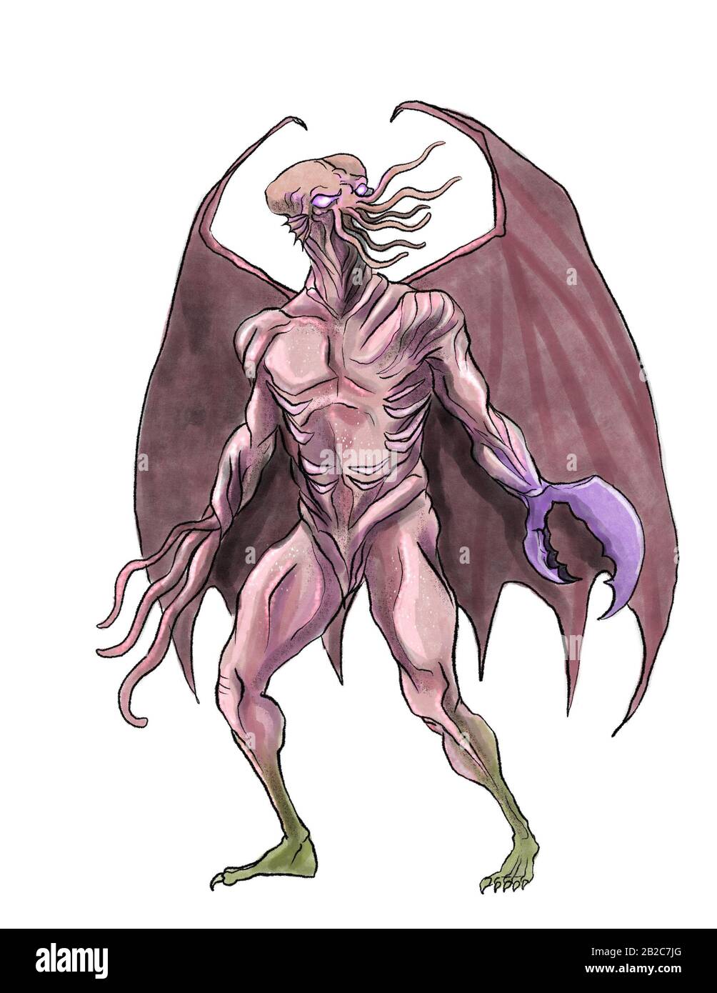 Cthulhu deep one monster lovecraftian illustration Stock Photo - Alamy