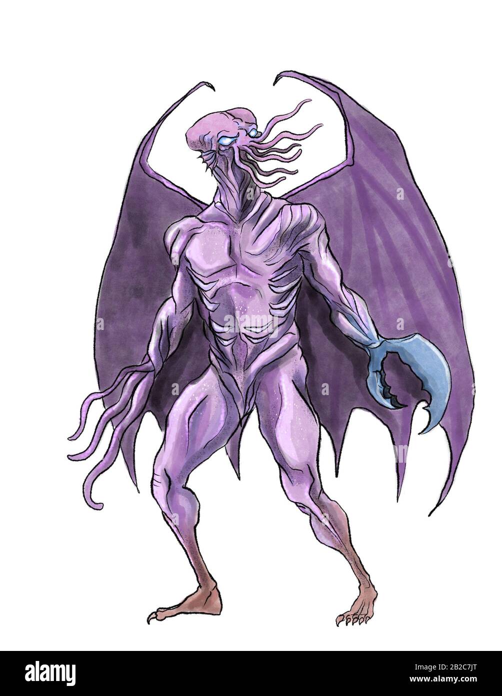 Cthulhu deep one monster lovecraftian illustration Stock Photo - Alamy