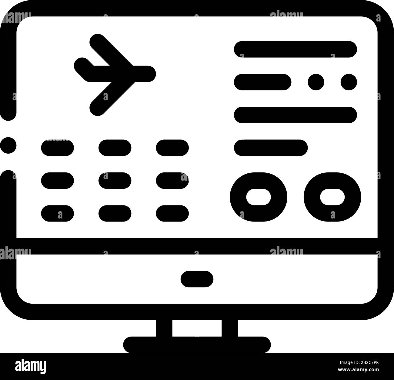 Flight Information Web Site Icon Thin Line Vector Stock Vector Image ...