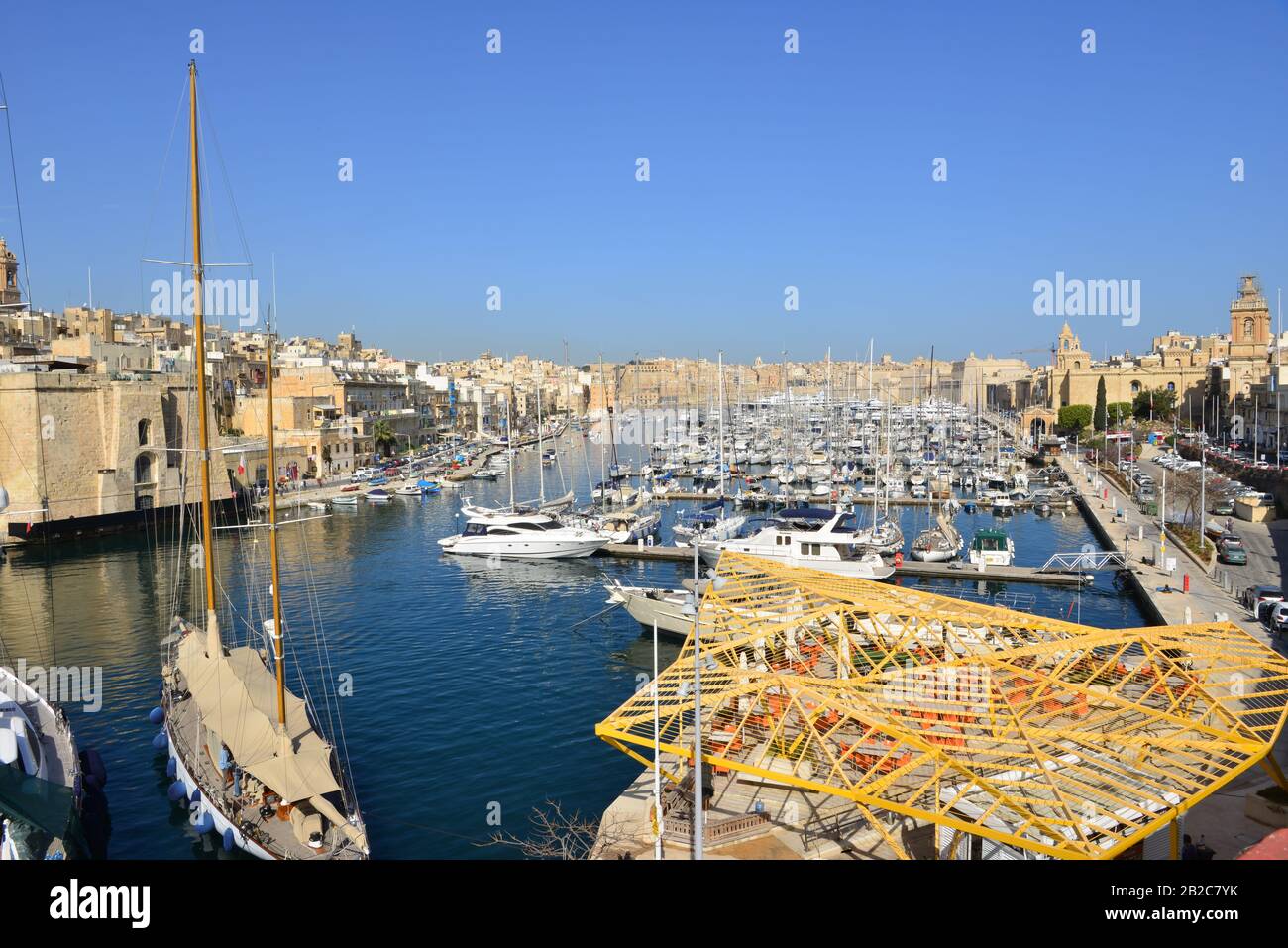 The old Harbour at Bormla in Malta Stock Photo - Alamy