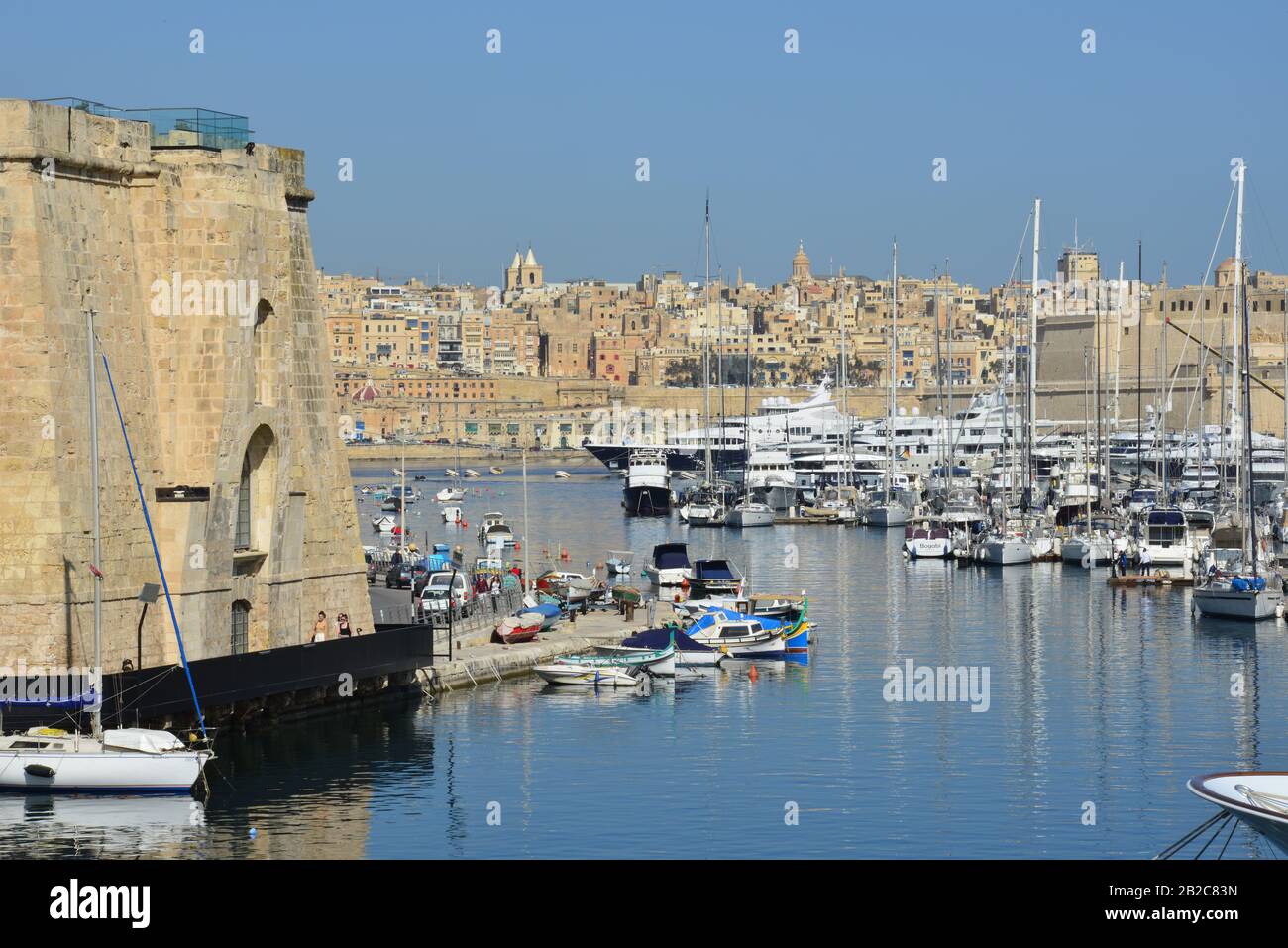 The Harbour in Bormla in Malta Stock Photo - Alamy