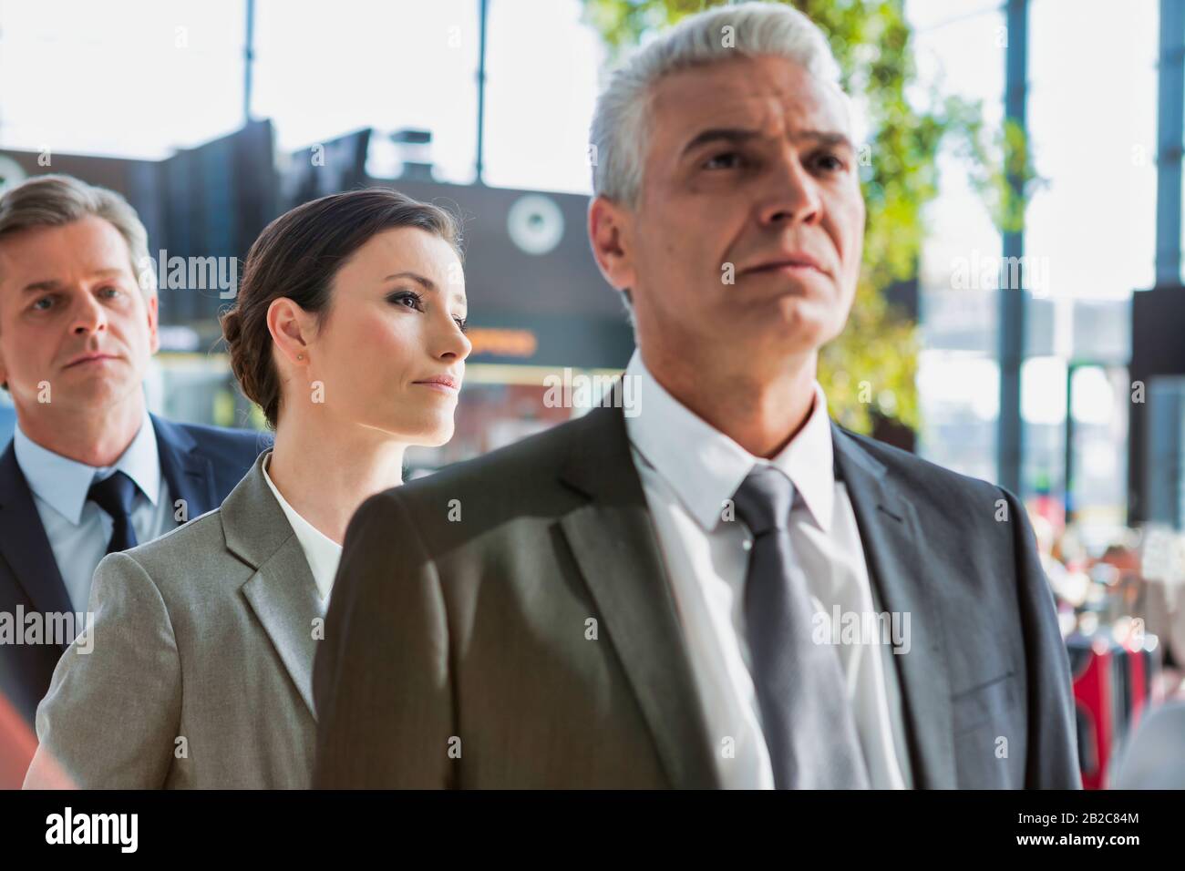 Business people queueing for check in airport Stock Photo - Alamy