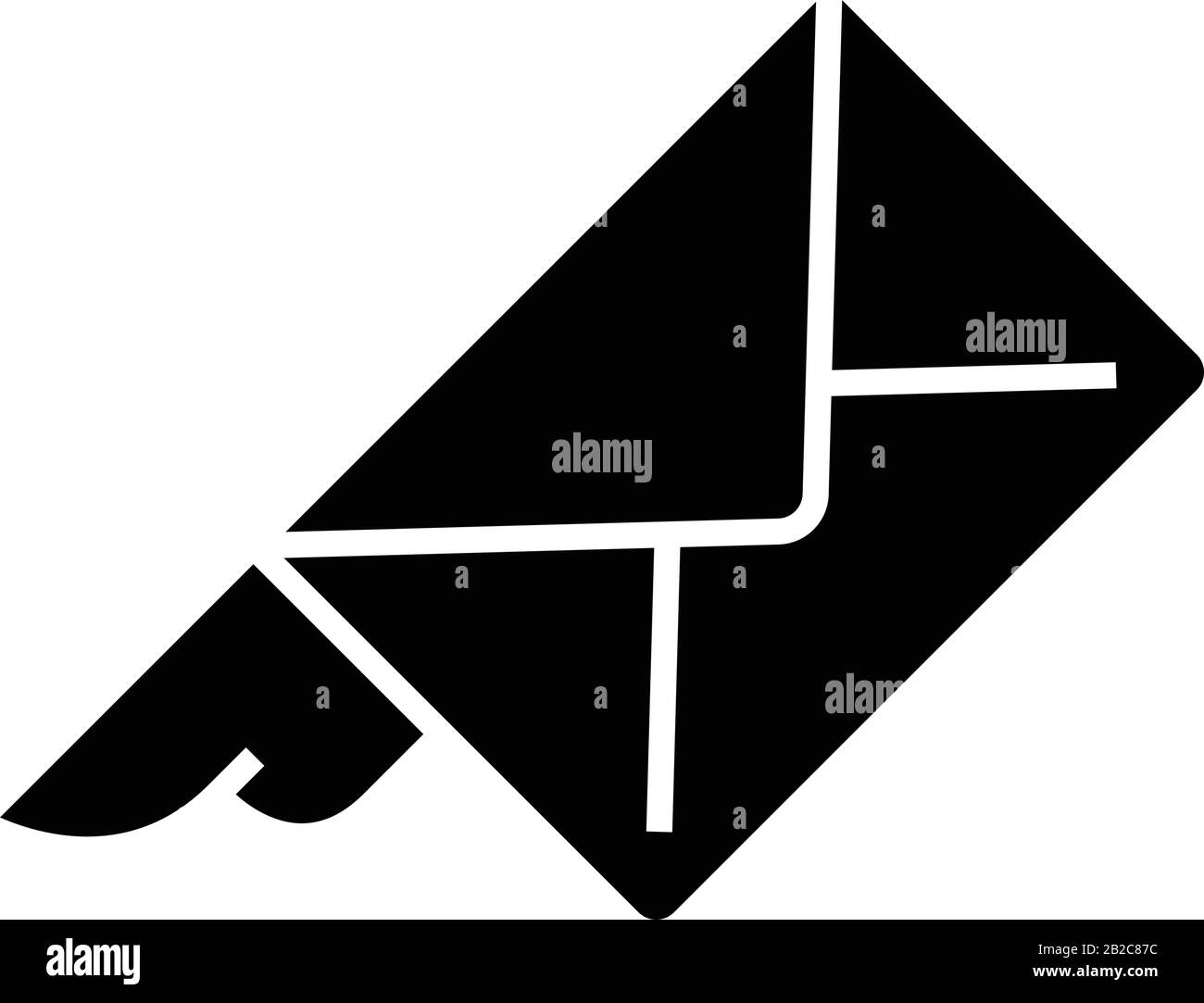 Letter black icon, concept illustration, vector flat symbol, glyph sign ...