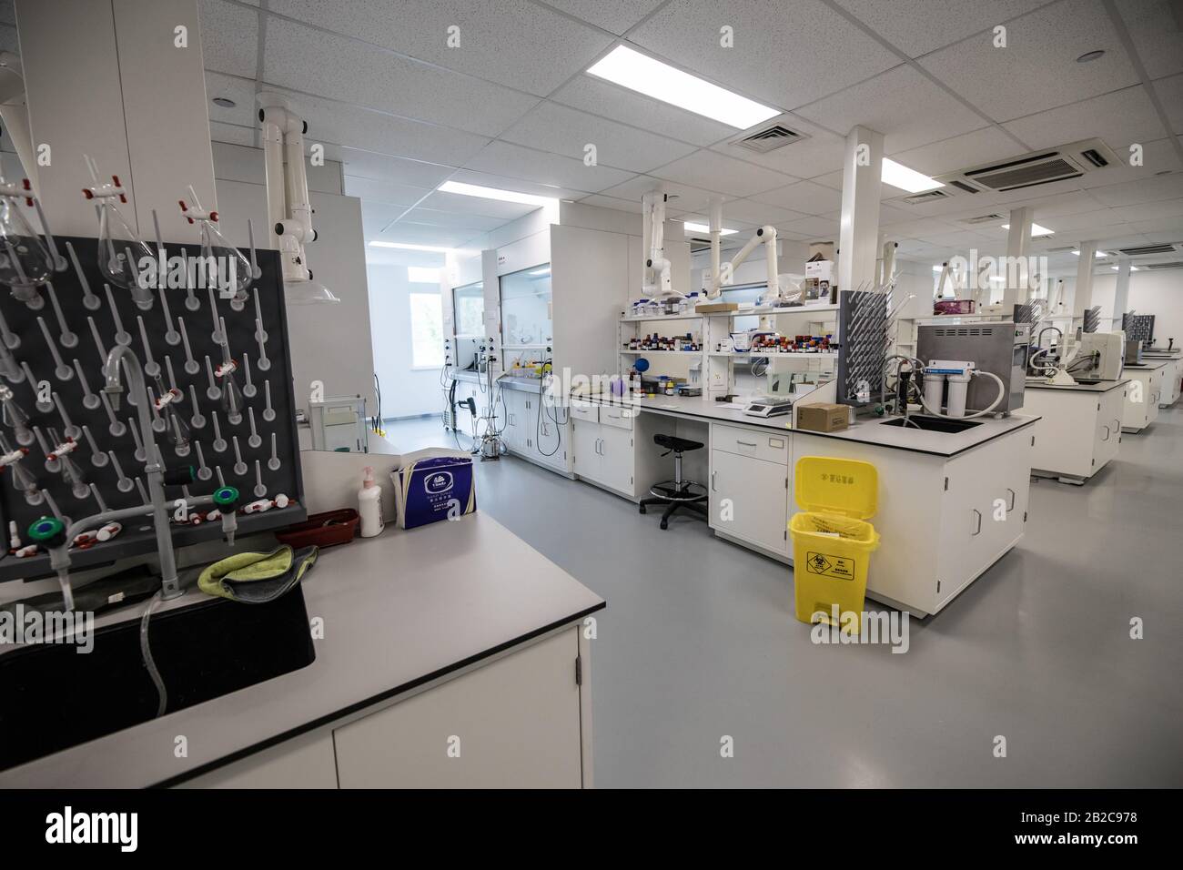 BEIJING, CHINA - JUNE 03, 2019: Modern drug manufacturing laboratory ...