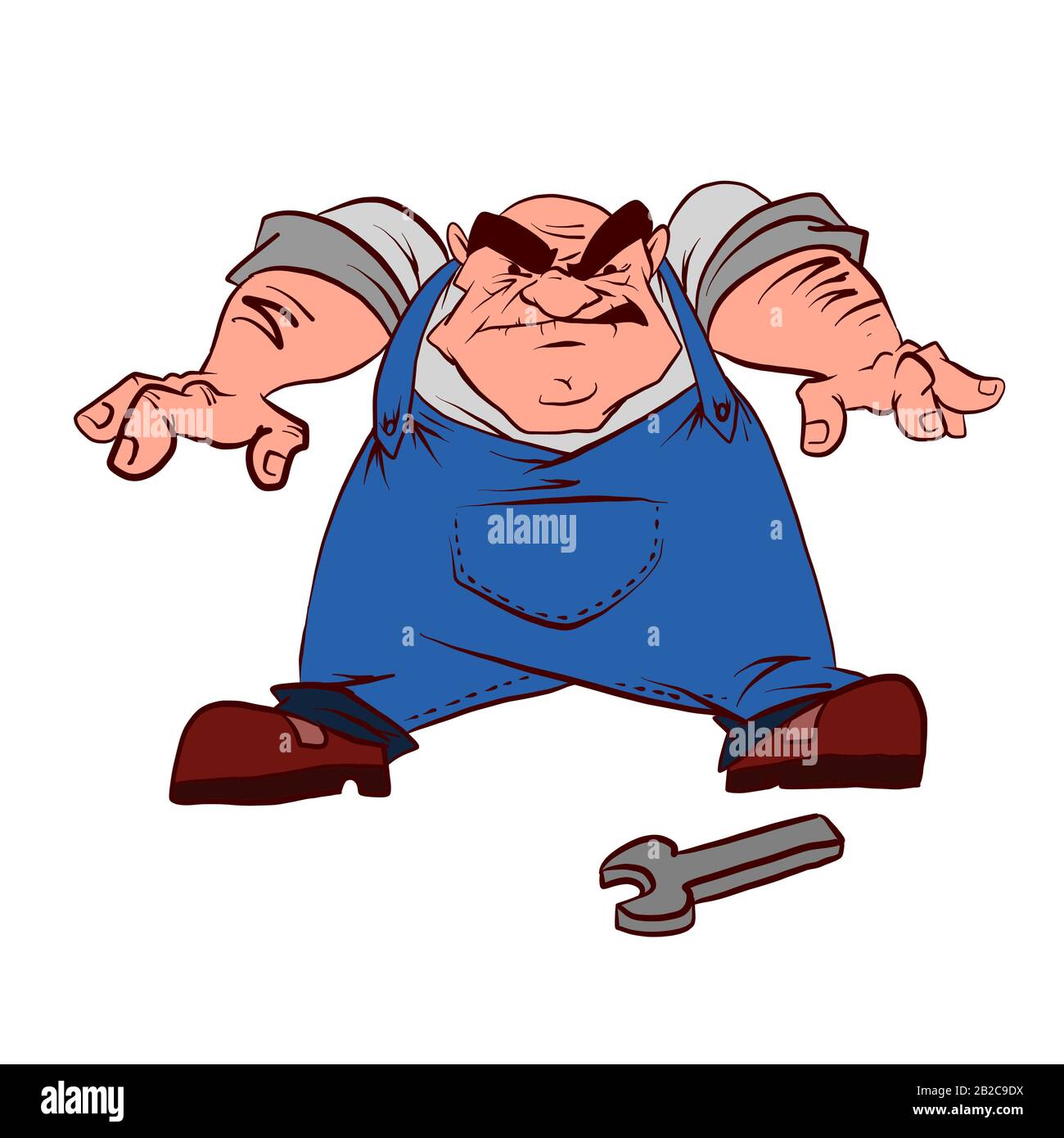 Fat plumber holding tool Cut Out Stock Images & Pictures - Alamy