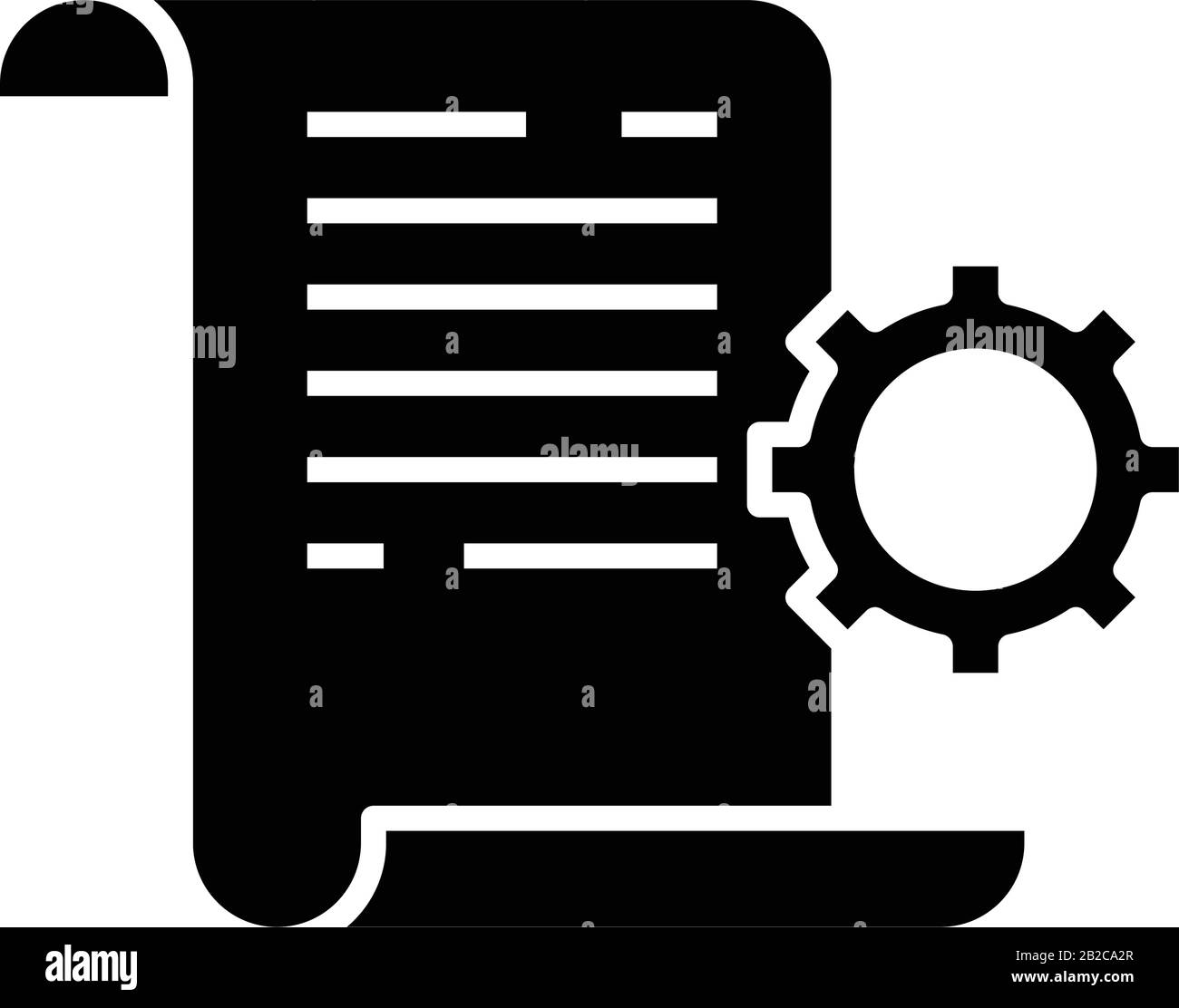 List settings black icon, concept illustration, vector flat symbol ...