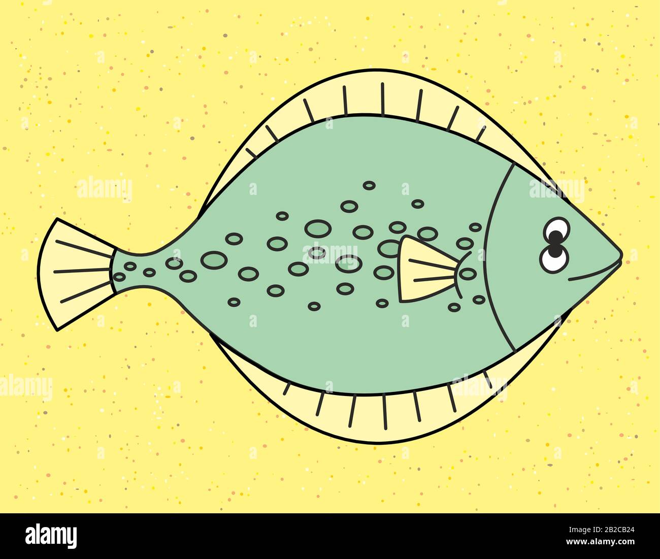 Smiling flounder lying on the sandy bottom Stock Vector Image & Art - Alamy