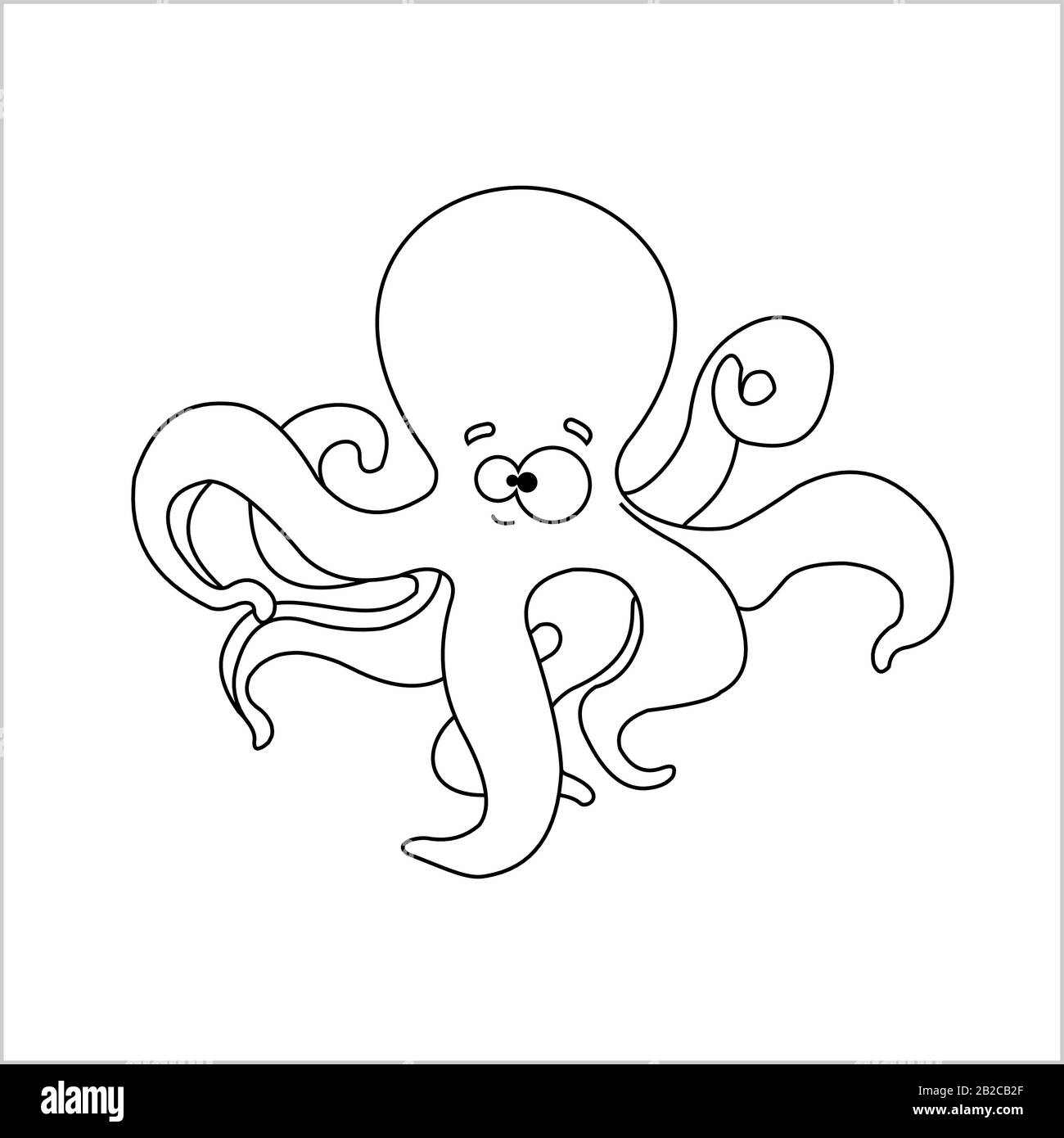 Octopus. Smiling Funny Friendly Octopus. For Children's Coloring Books ...
