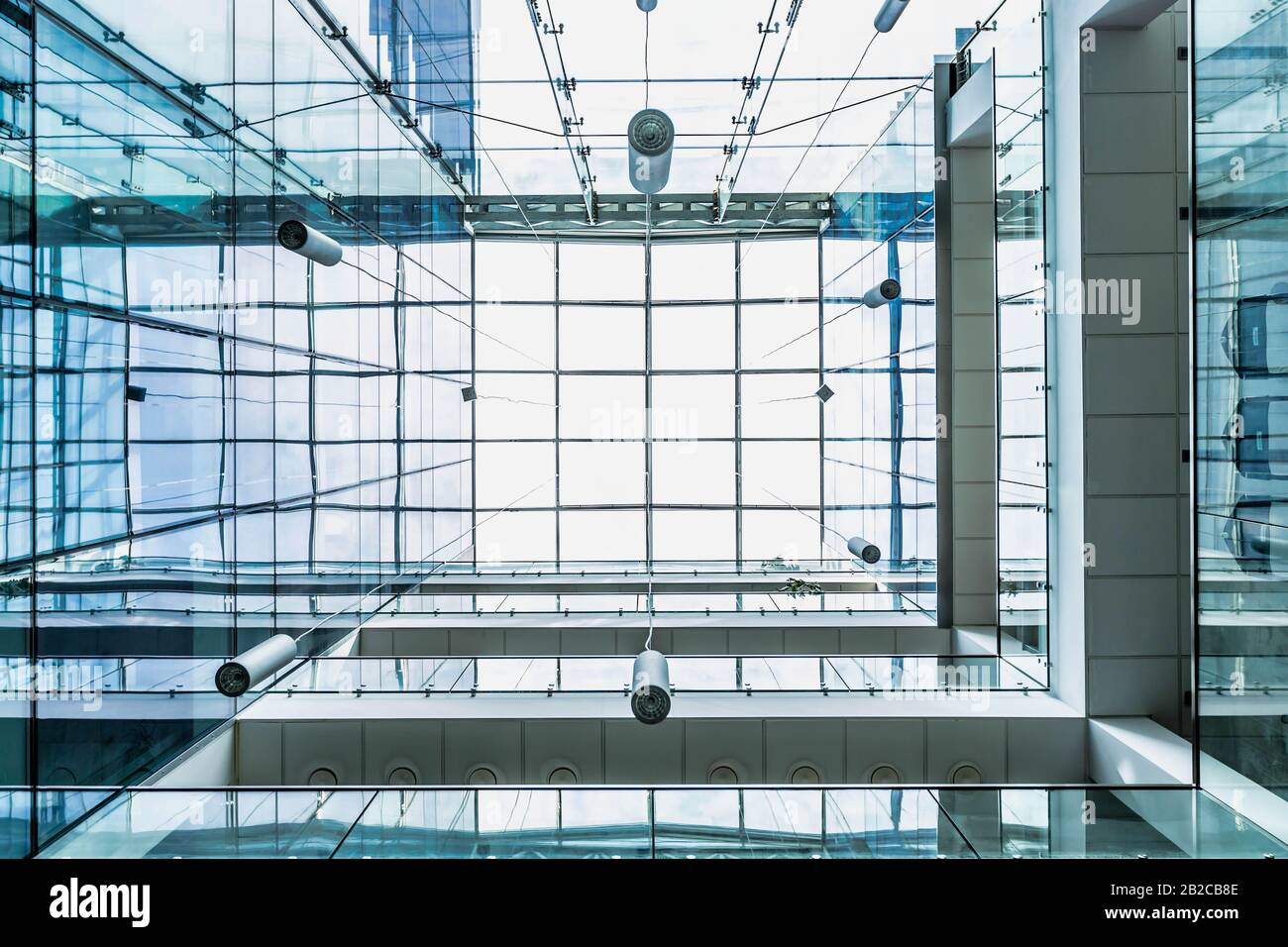 Photo of modern glass ceiling in school building Stock Photo - Alamy
