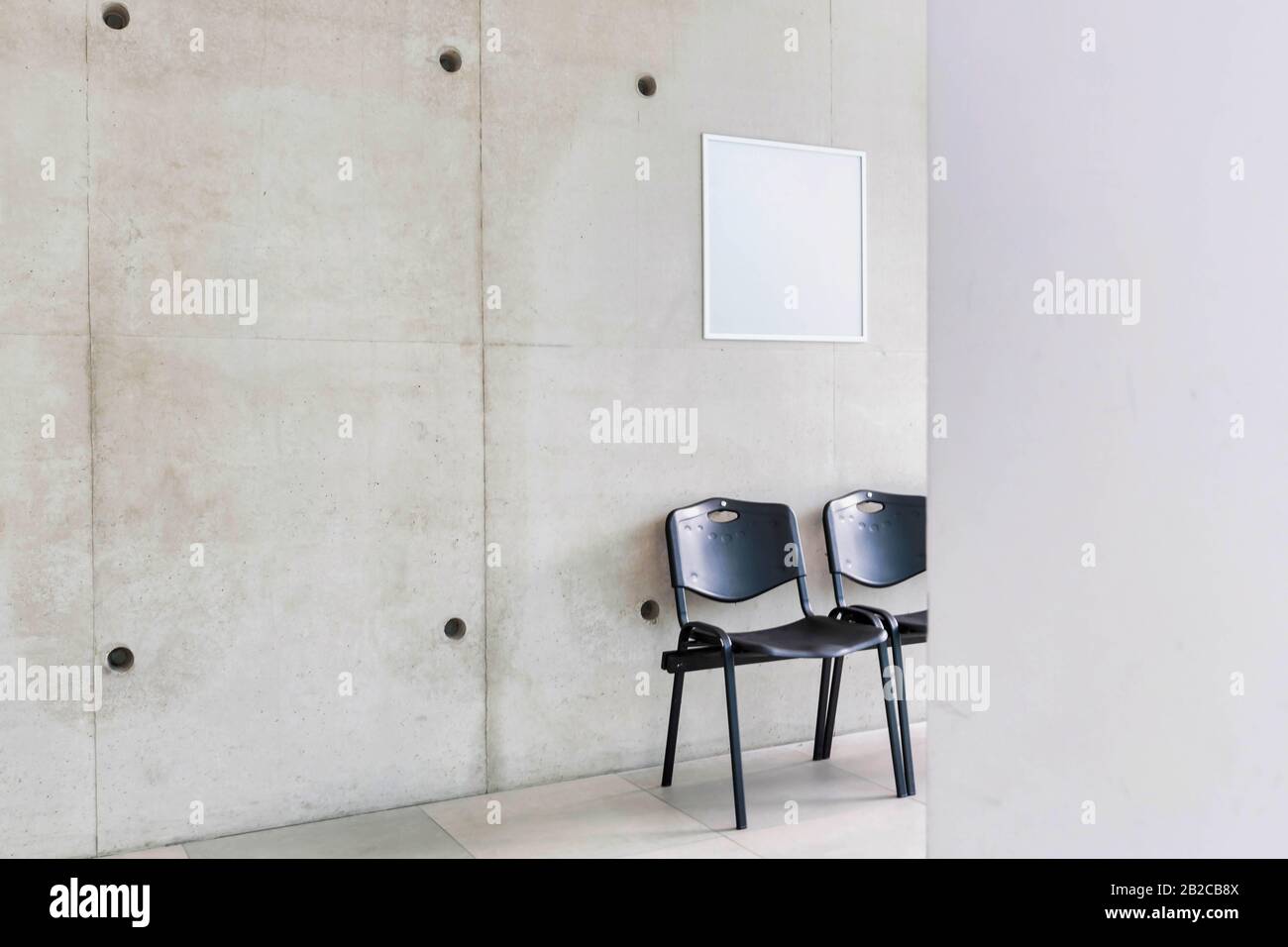 Photo of chairs in corridor at school Stock Photo - Alamy