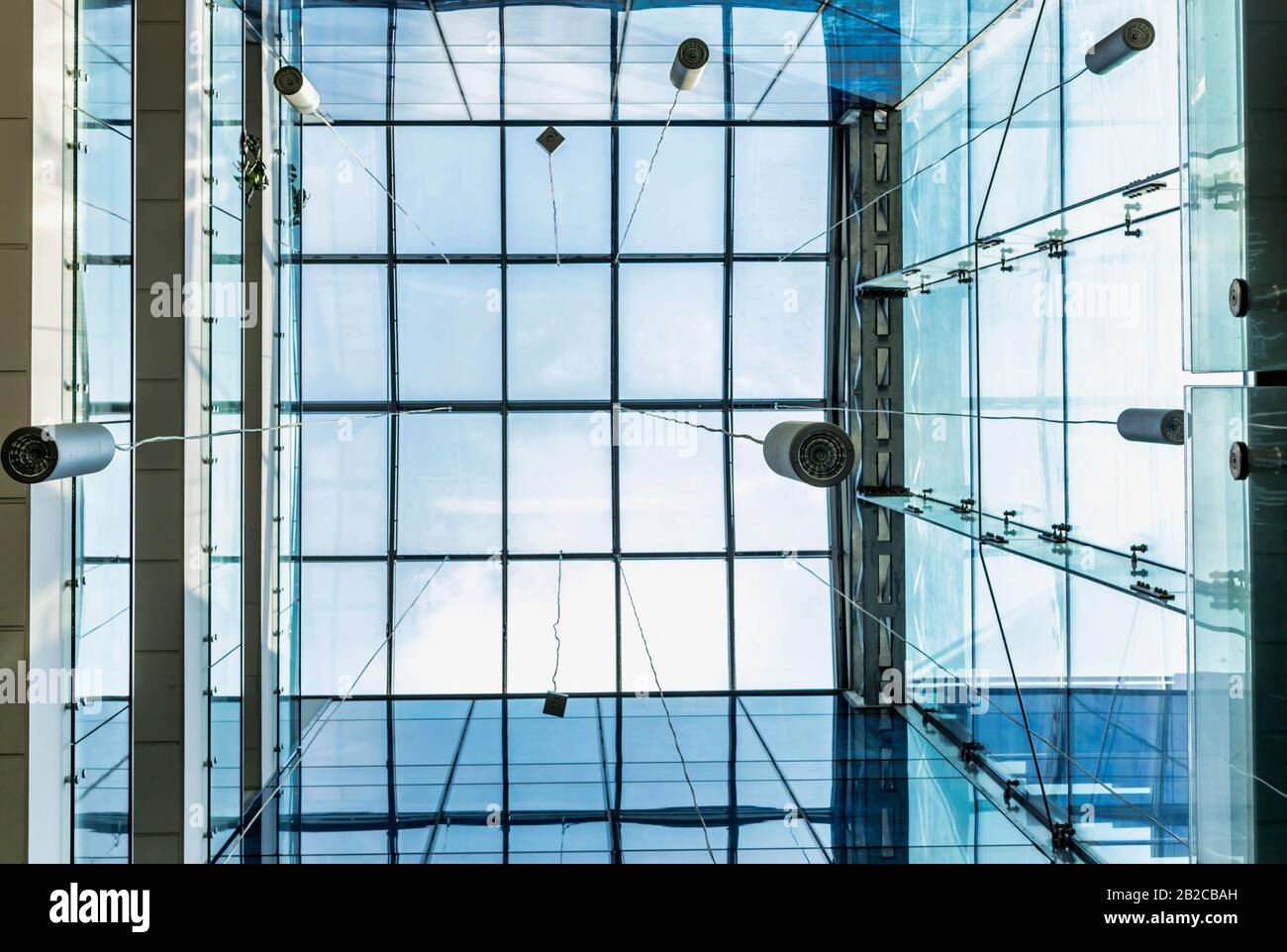 Photo of modern glass ceiling in school building Stock Photo - Alamy