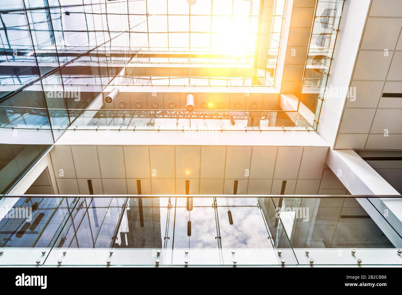 Photo of modern glass ceiling in school building Stock Photo - Alamy