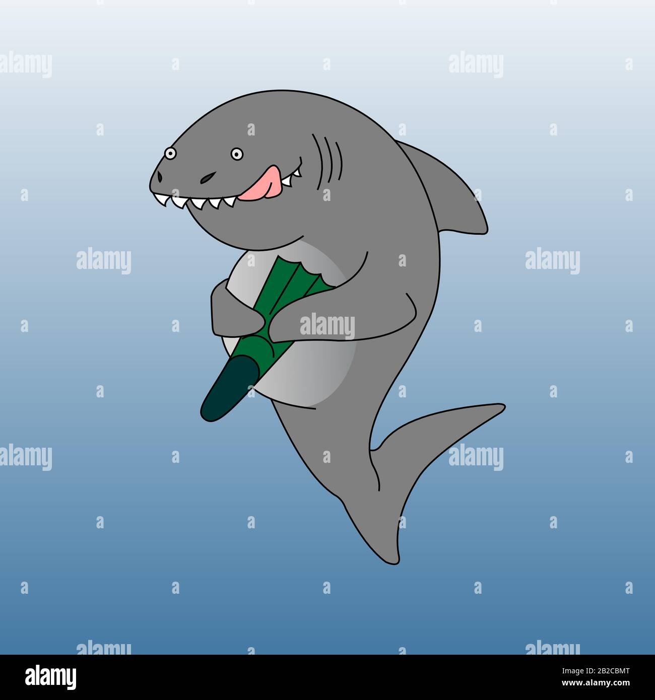 Cartoon shark swimming in ocean hi-res stock photography and images - Alamy