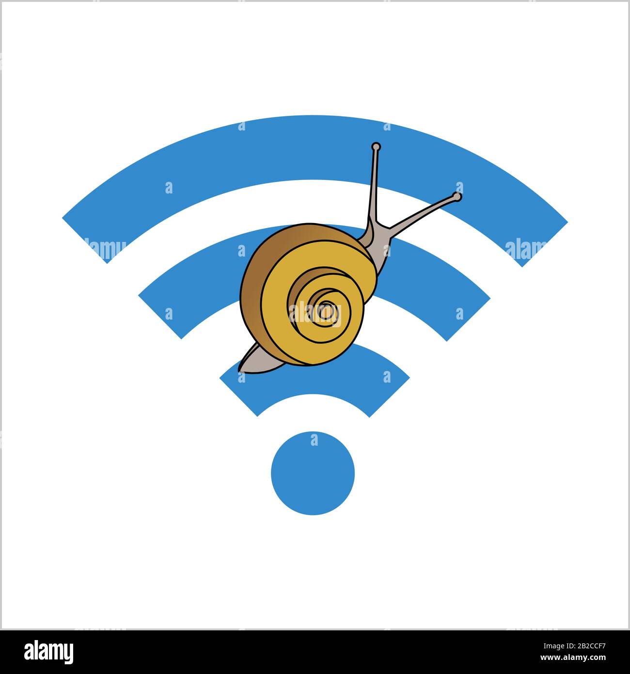 Snail On The Wi-Fi Sign. Slow Internet Speed. Symbol of Slowness ...