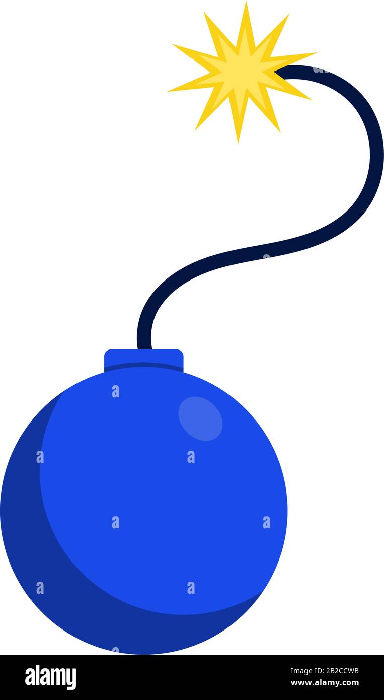 Cartoon bomb with fire vector illustration isolated on white background ...