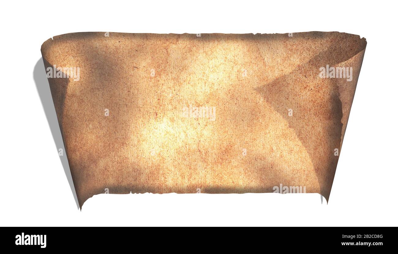Old paper parchment manuscript isolated on white Stock Photo - Alamy