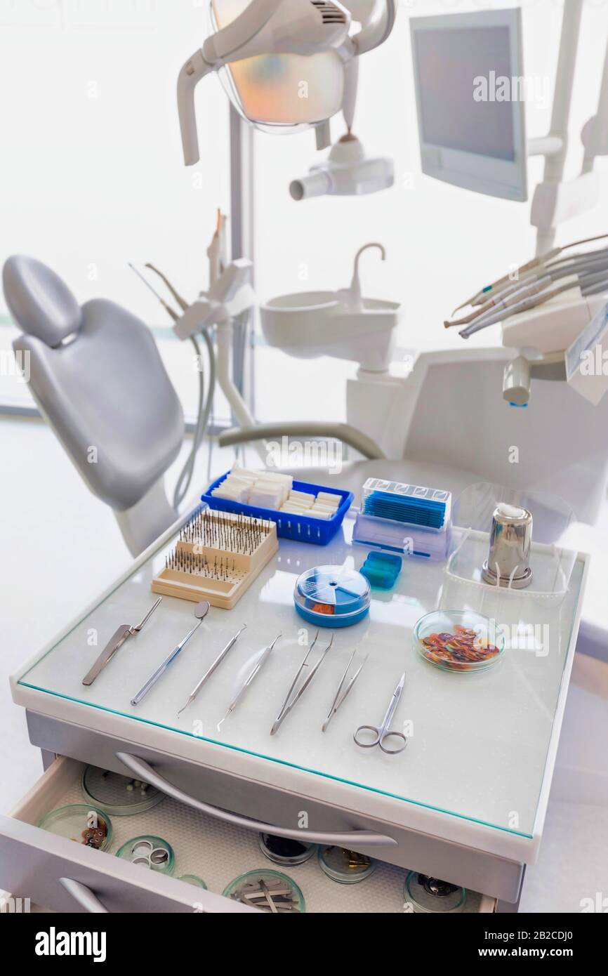 Dental clinic and dental instruments Stock Photo - Alamy