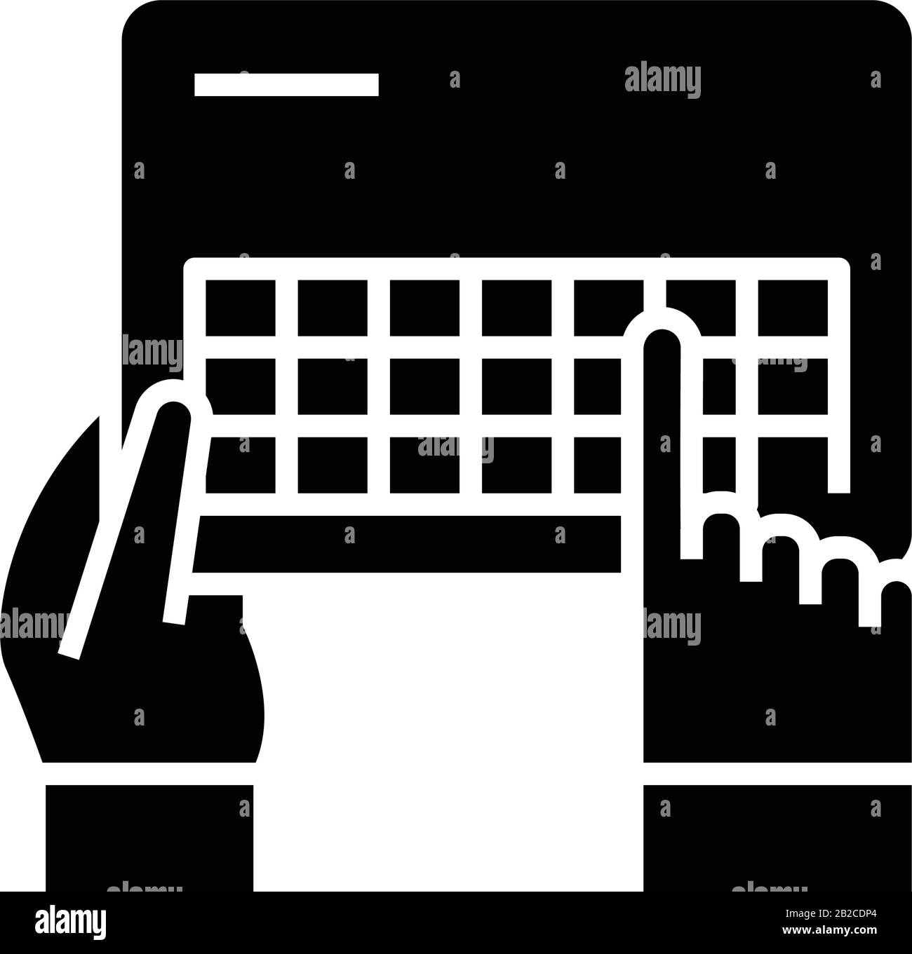 Keyboard Typing Black Icon Concept Illustration Vector Flat Symbol Glyph Sign Stock Vector