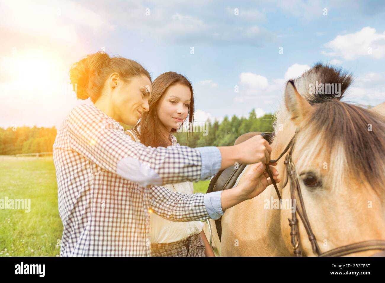 Mature woman riding horse hi-res stock photography and images - Alamy