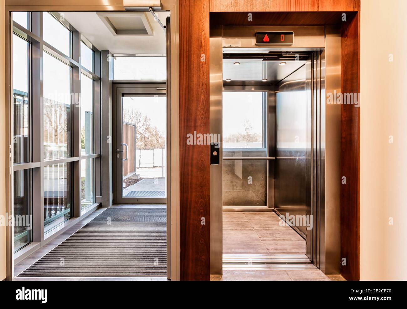 Full length view of elevator in condominium Stock Photo - Alamy