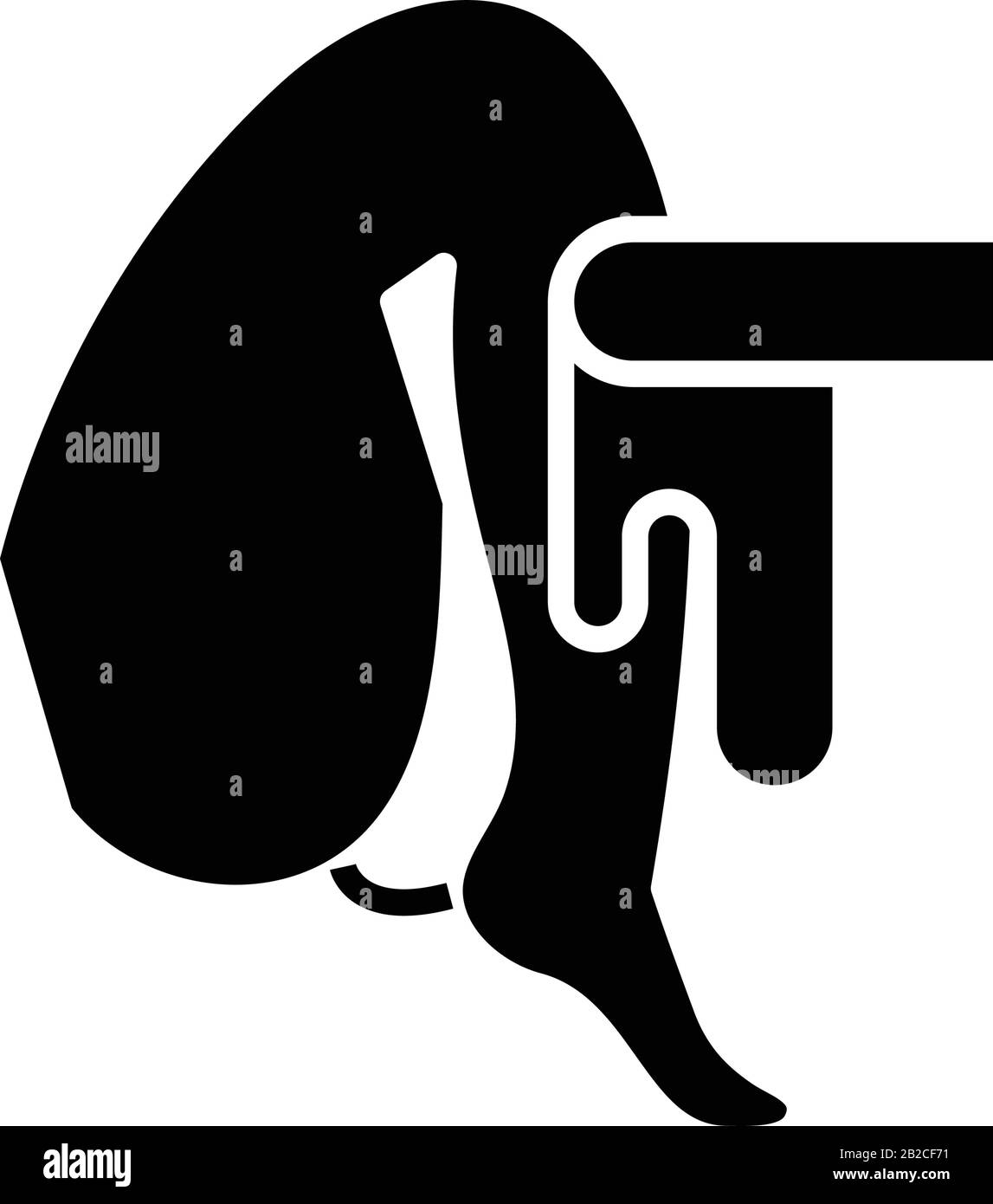 Leg depilation black icon, concept illustration, vector flat symbol ...