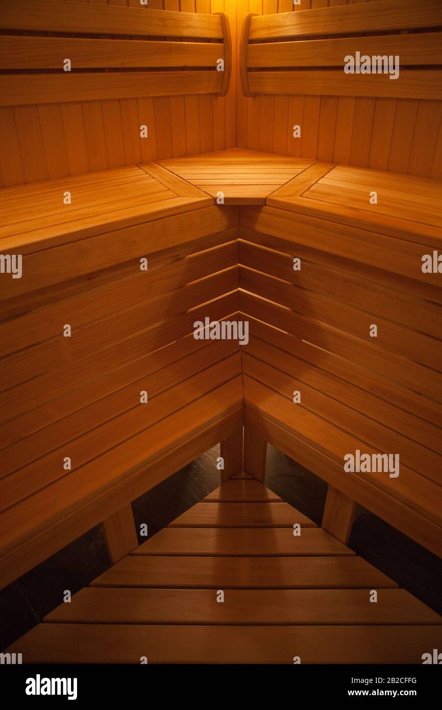 Traditional wooden dry steam room in country house Stock Photo - Alamy