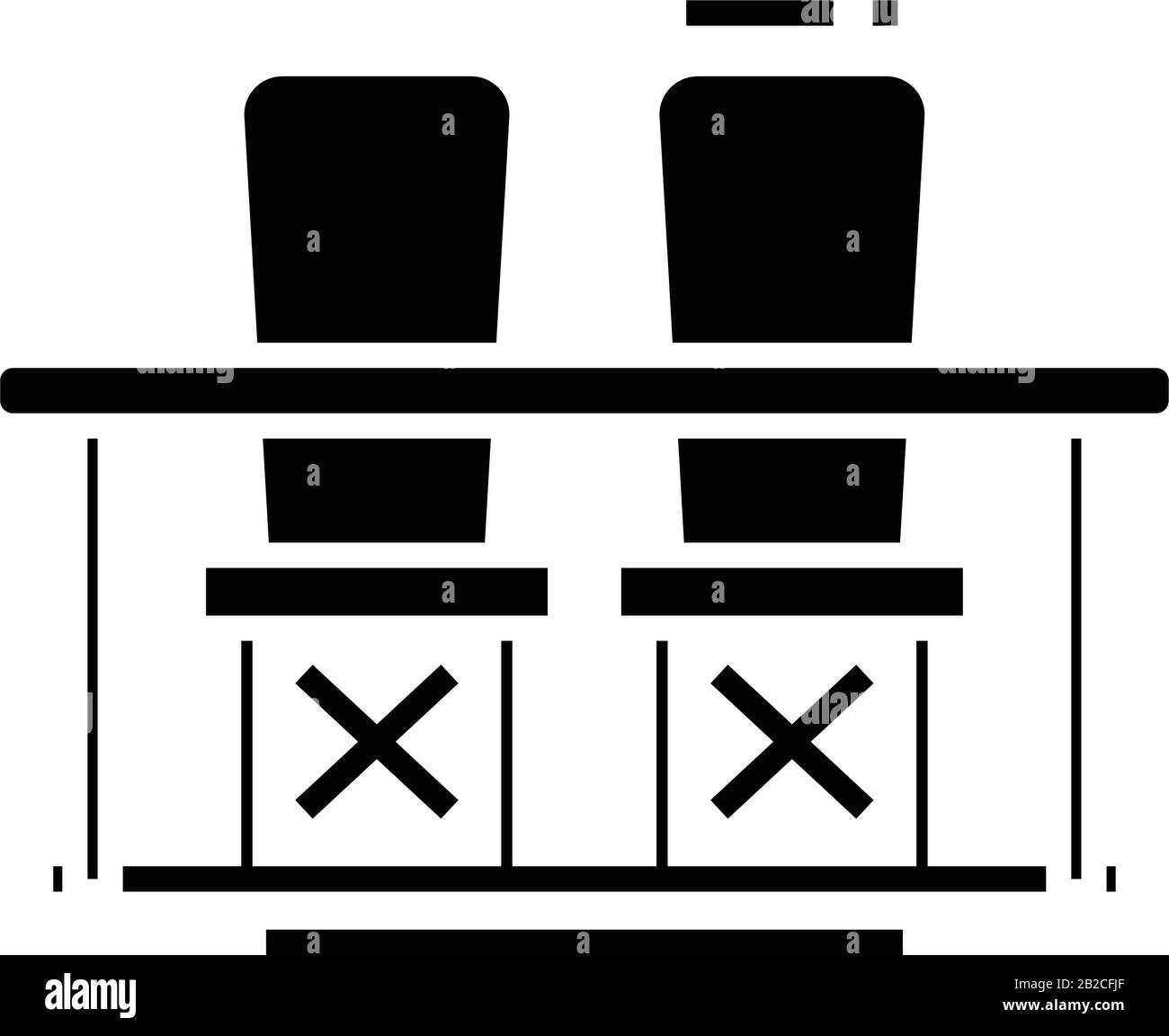 Kitchen chairs black icon, concept illustration, vector flat symbol ...