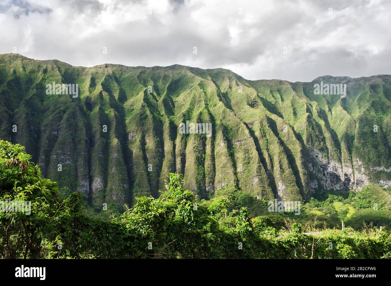 Hawaii, USA: Typical landscape structure of hawaiian mountains Stock ...