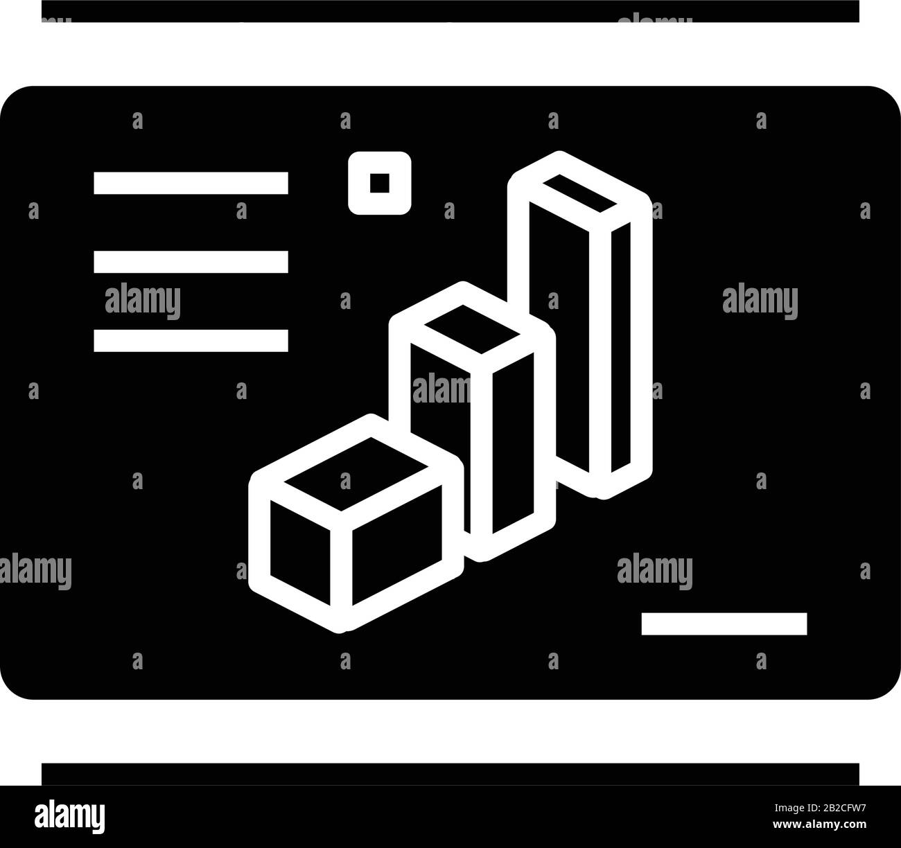 Increasing data black icon, concept illustration, vector flat symbol ...