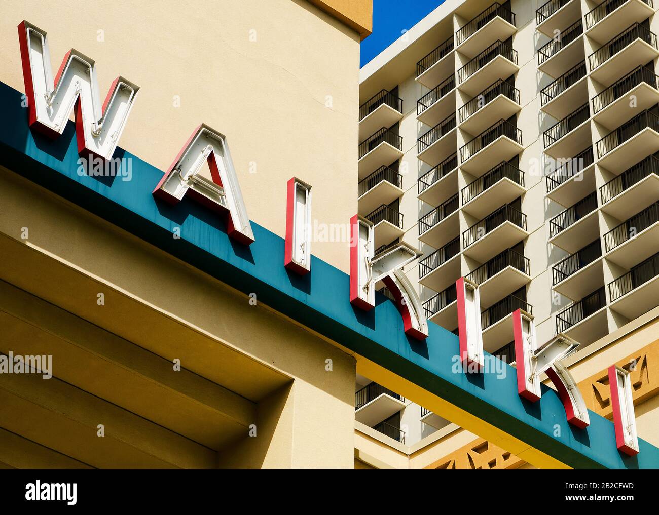 Honolulu, Hawaii: Waikiki sign (letters with the Word WAIKIKI on a ...