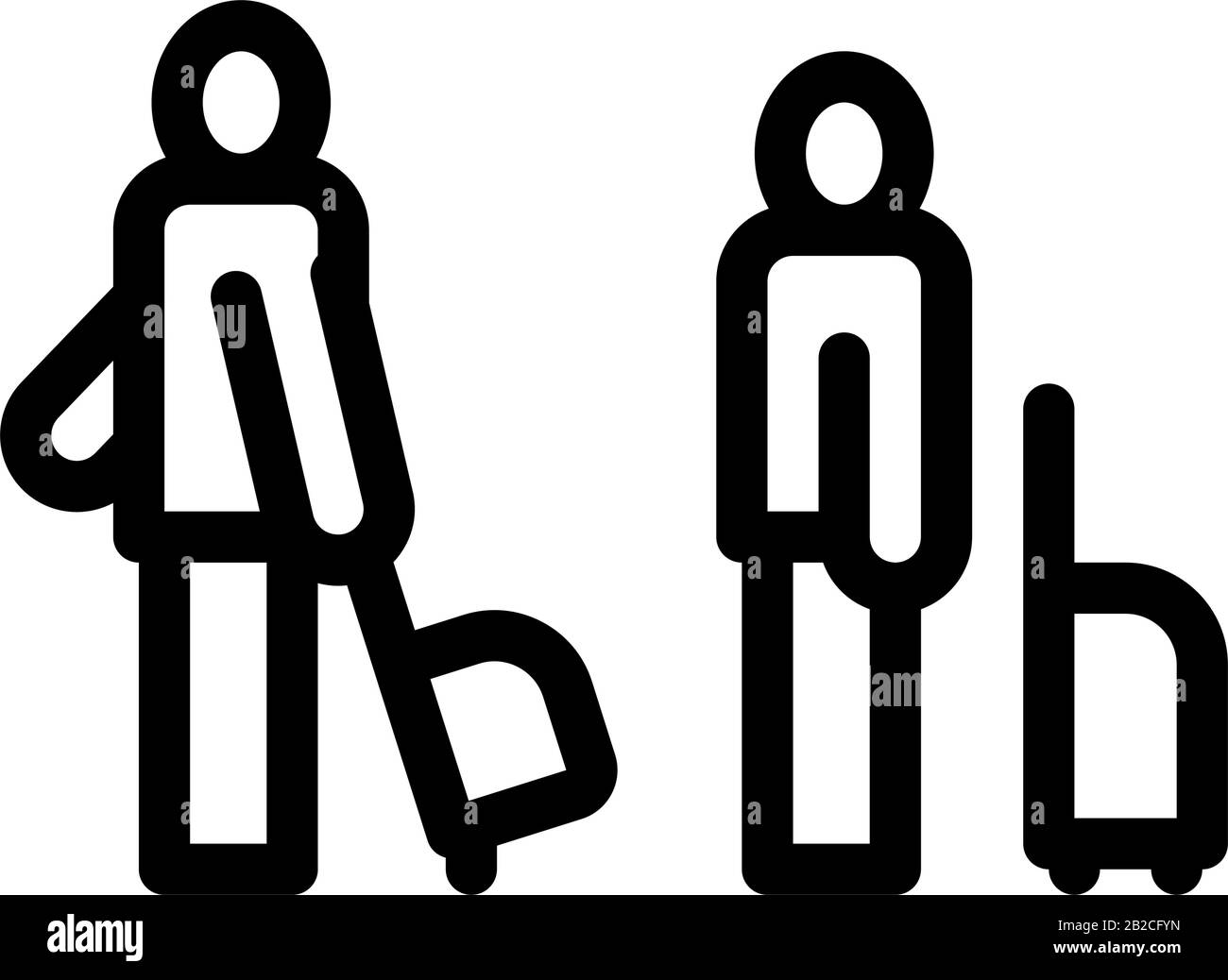 Passengers With Baggage Icon Thin Line Vector Stock Vector Image & Art ...