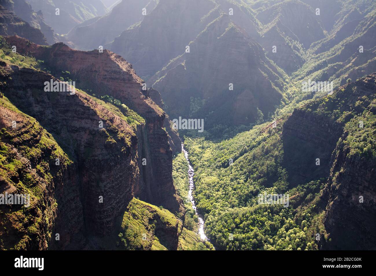 Hawaii: Aerial view of Na Pali Coast State Wilderness Park, Kauai Stock ...