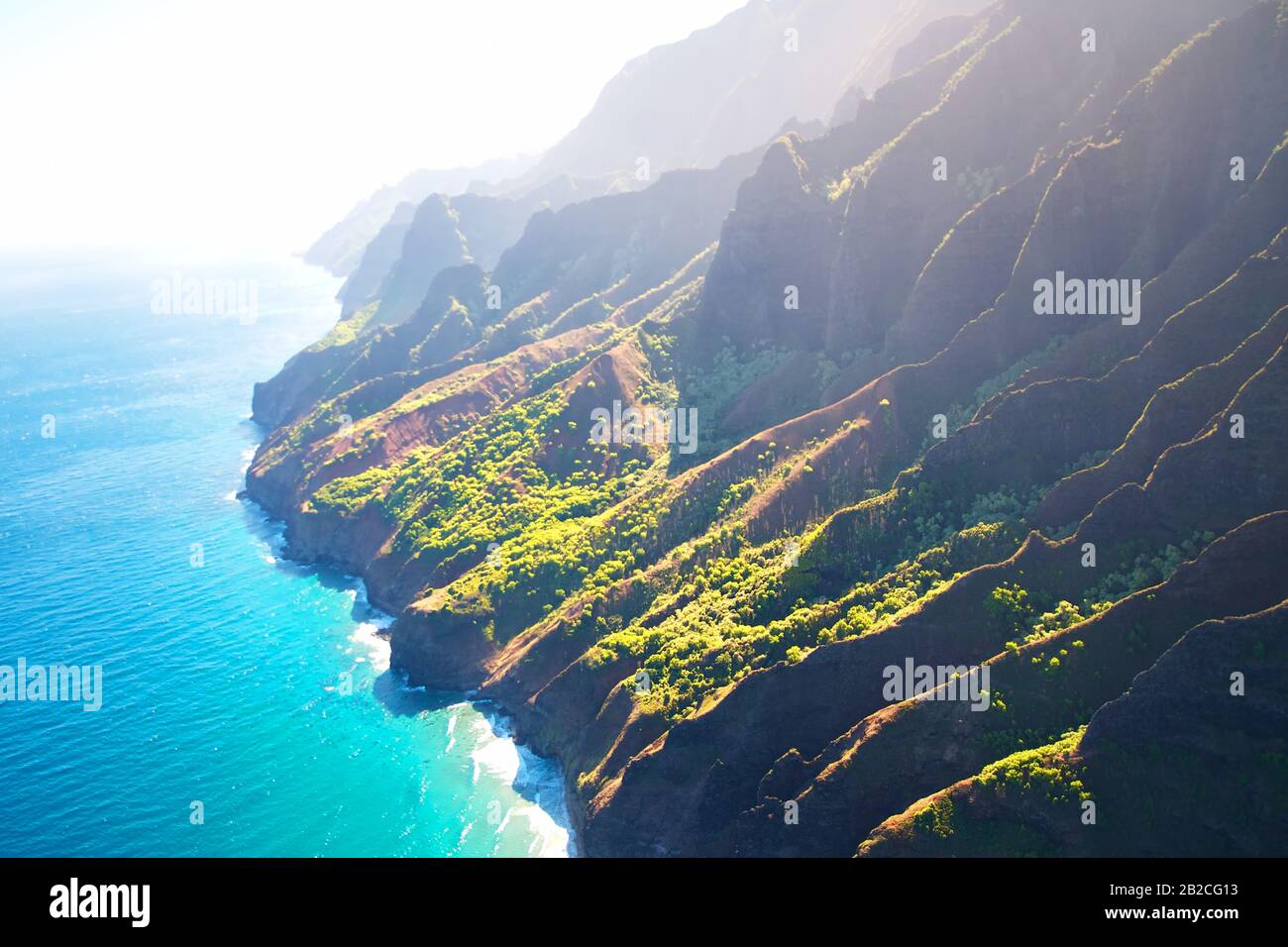 Kauai, Hawaii: Aerial view of Na Pali Coast State Wilderness Park Stock ...