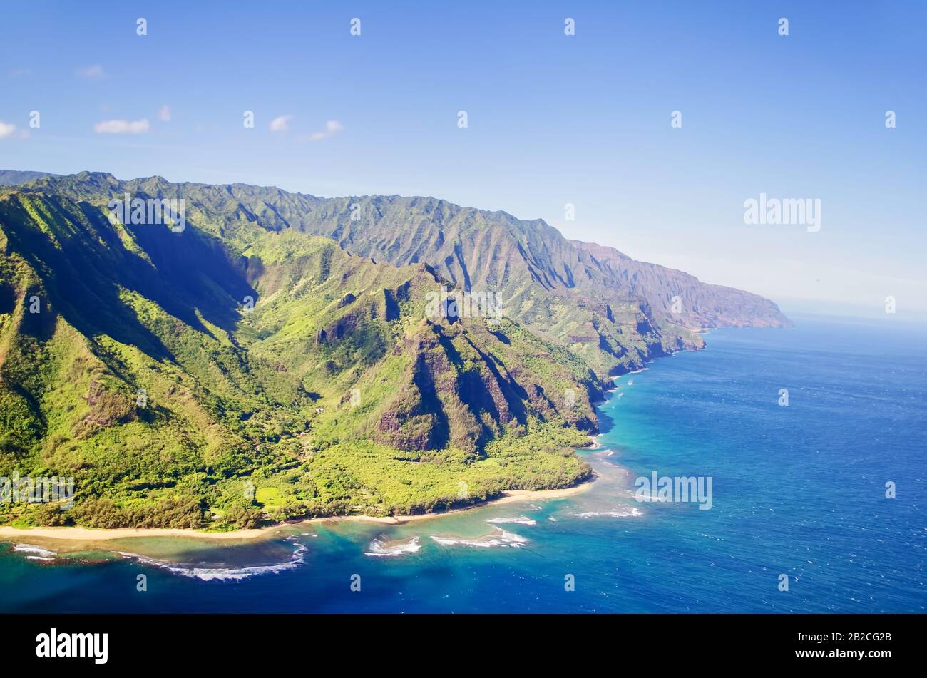 Kauai, Hawaii: Aerial view of Na Pali Coast State Wilderness Park Stock ...