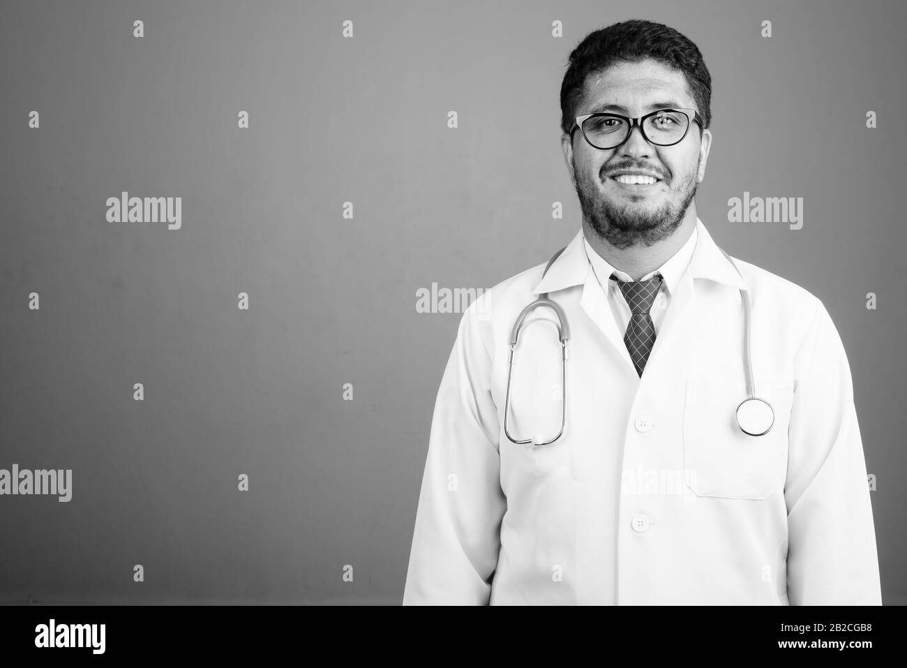 Happy persian bearded man doctor Black and White Stock Photos & Images ...