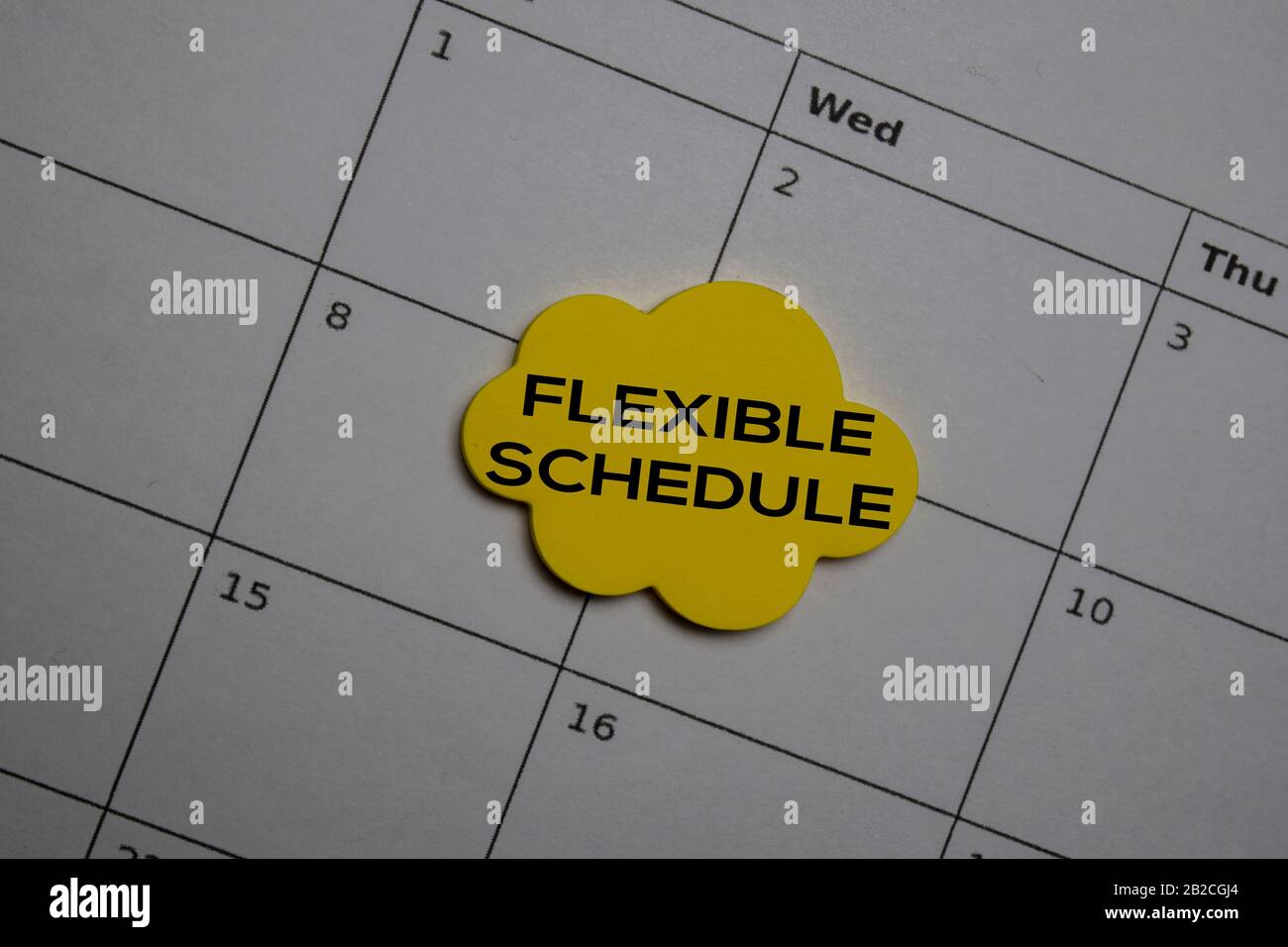 Flexible Schedule write on calendar. Reminder or Schedule Concepts ...