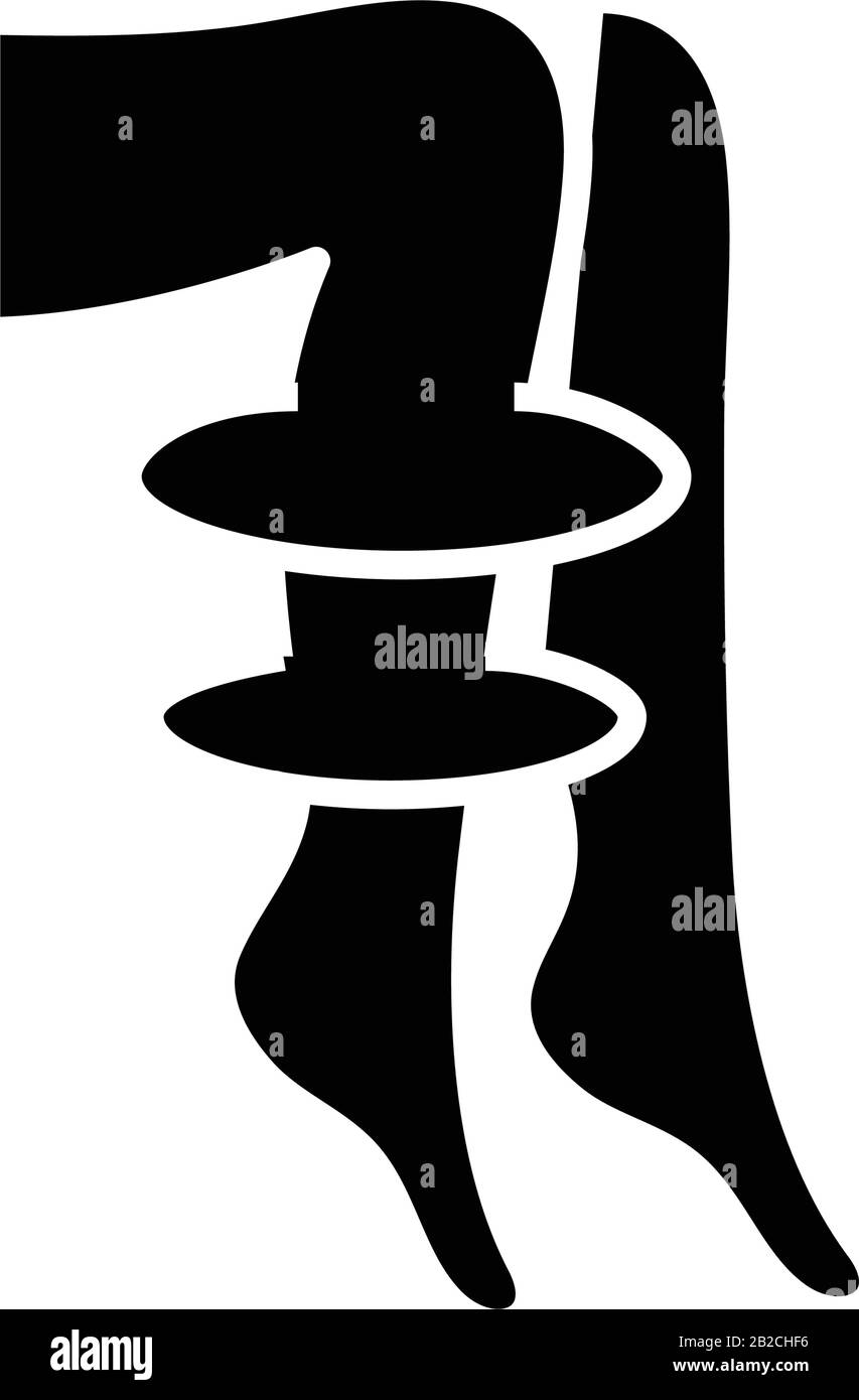 Legs disease black icon, concept illustration, vector flat symbol ...