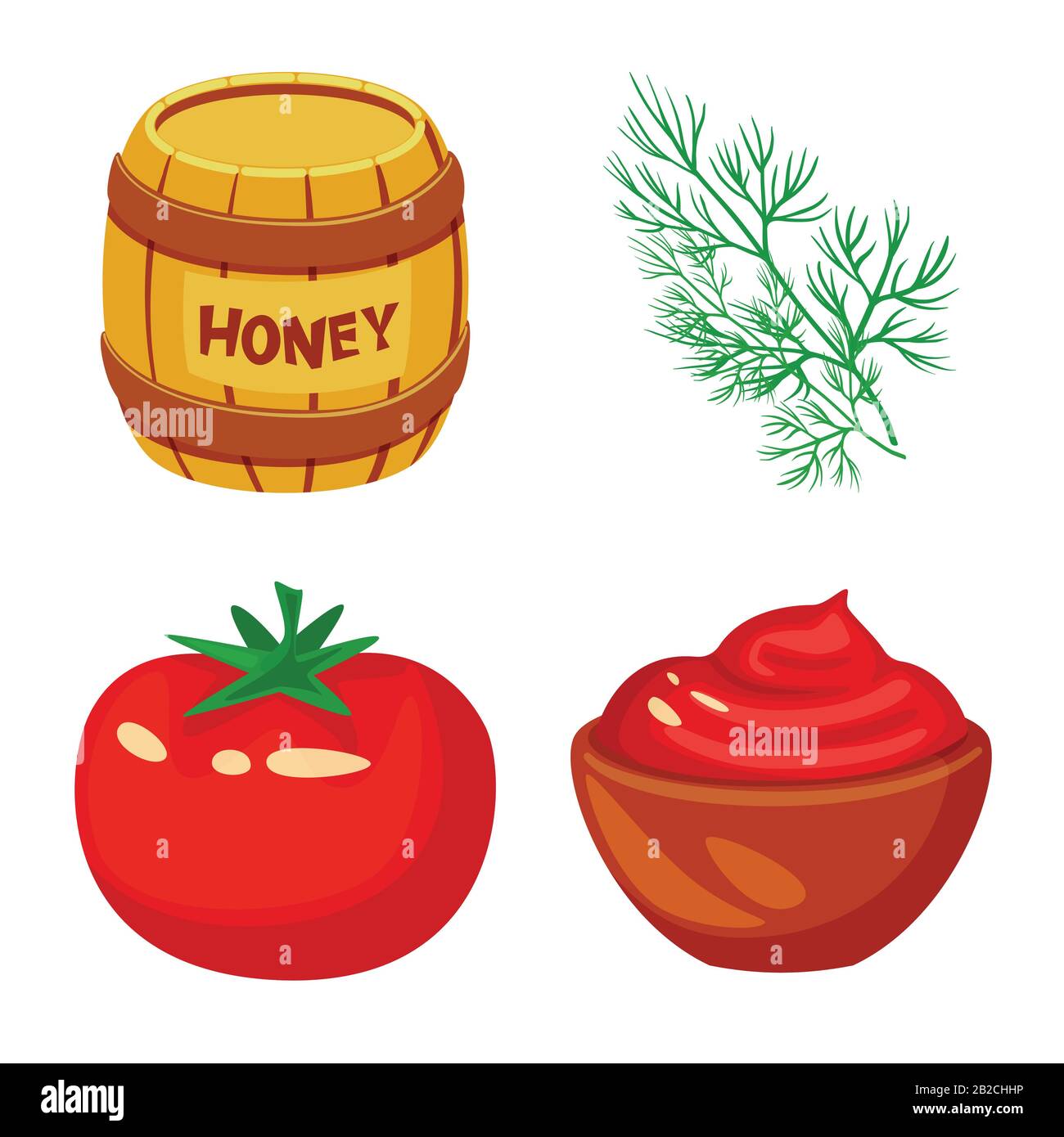 Vector illustration of food and flavors symbol. Set of food and ...