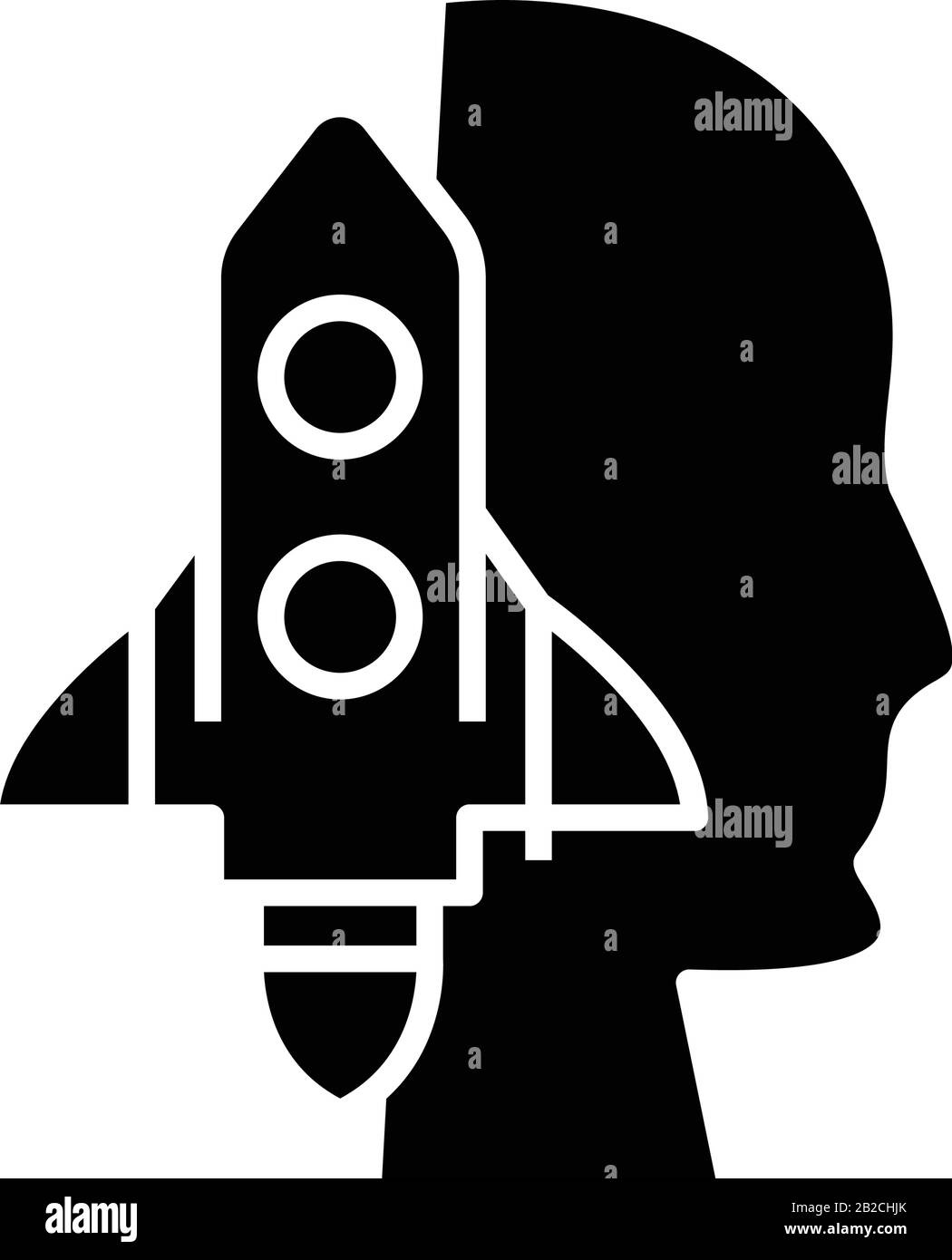 Launching project black icon, concept illustration, vector flat symbol ...