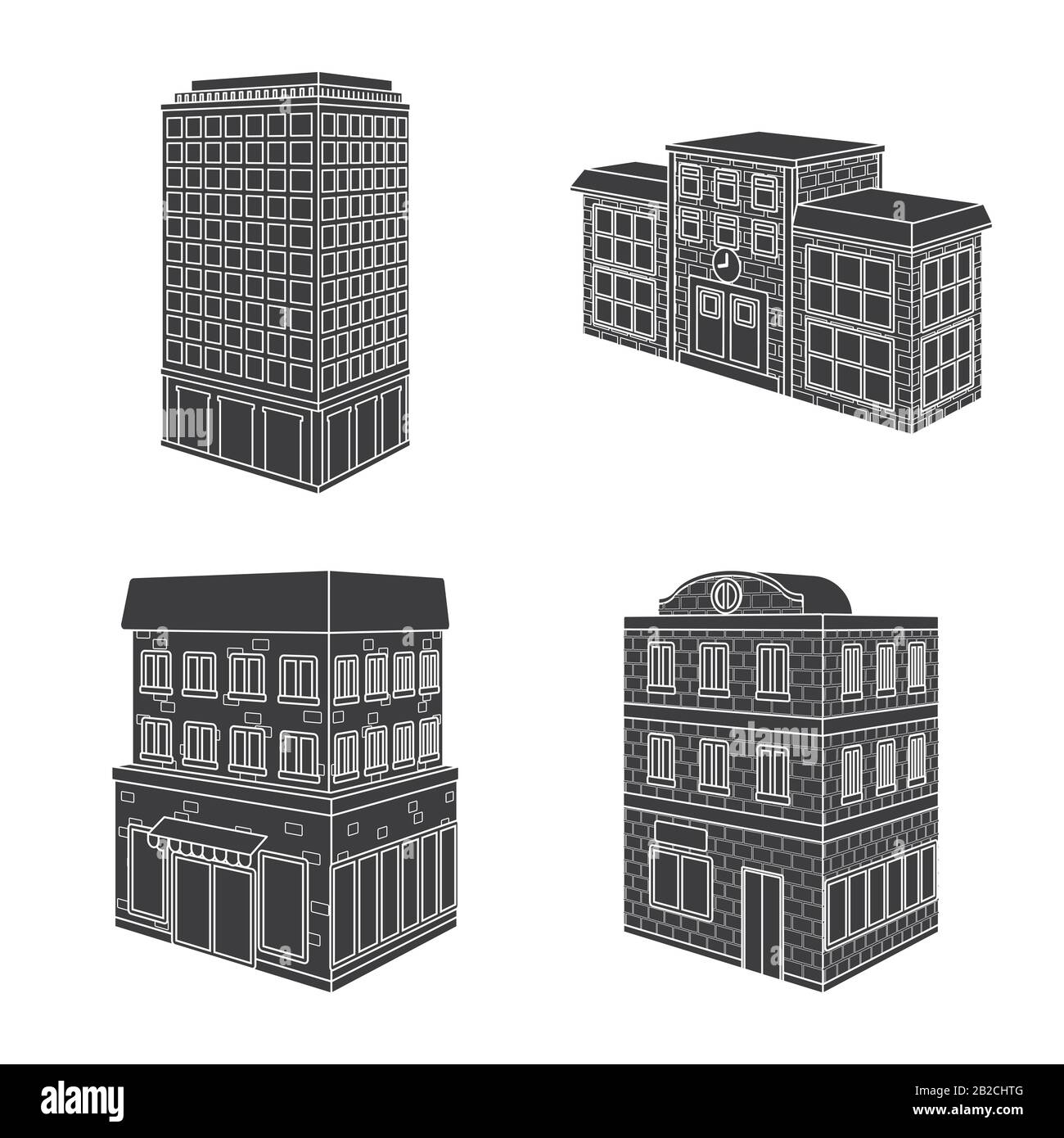 Vector design of architecture and estate icon. Collection of ...