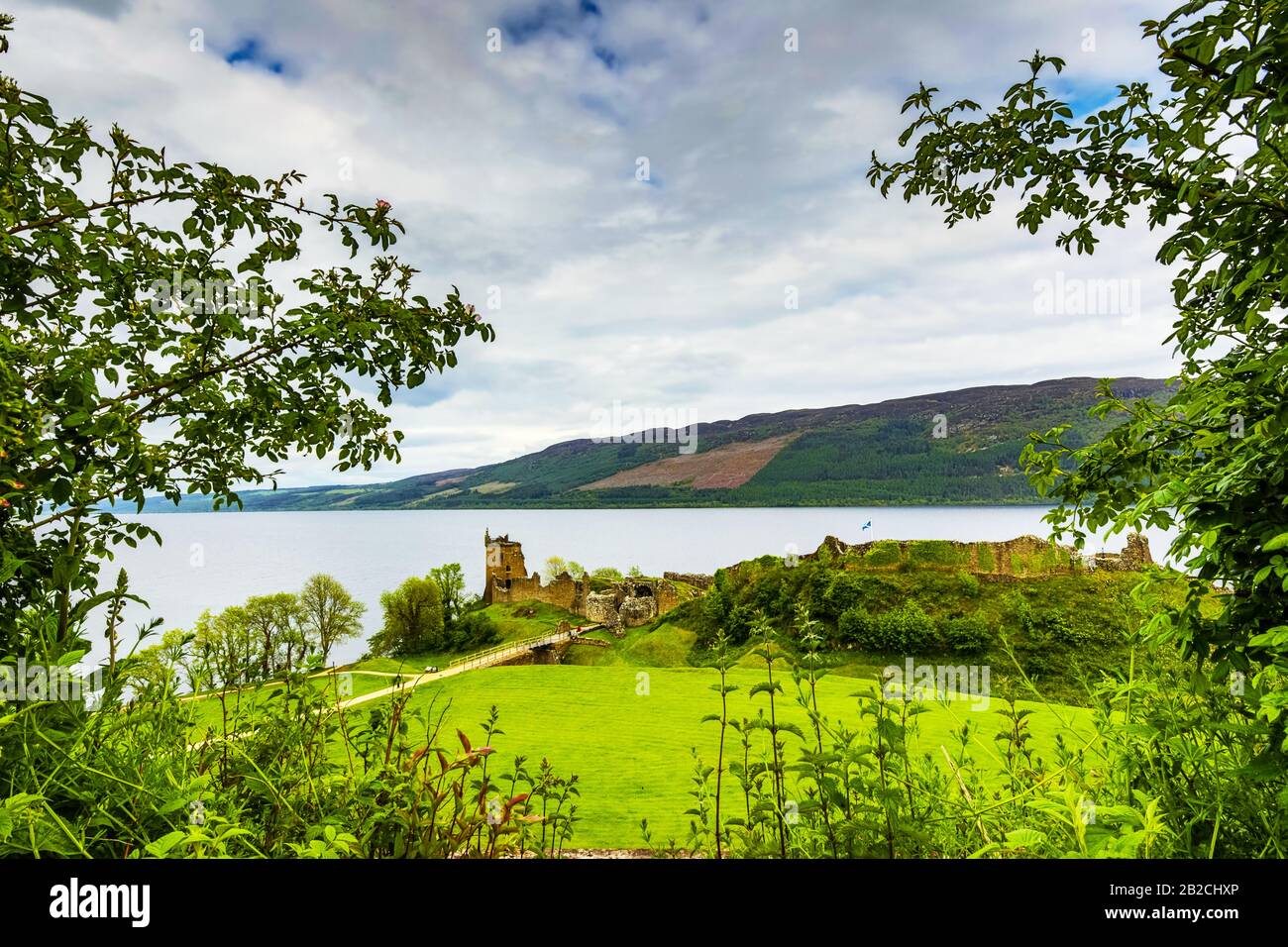 Ancient Scottish medieval buildings and beautiful landscape of ...