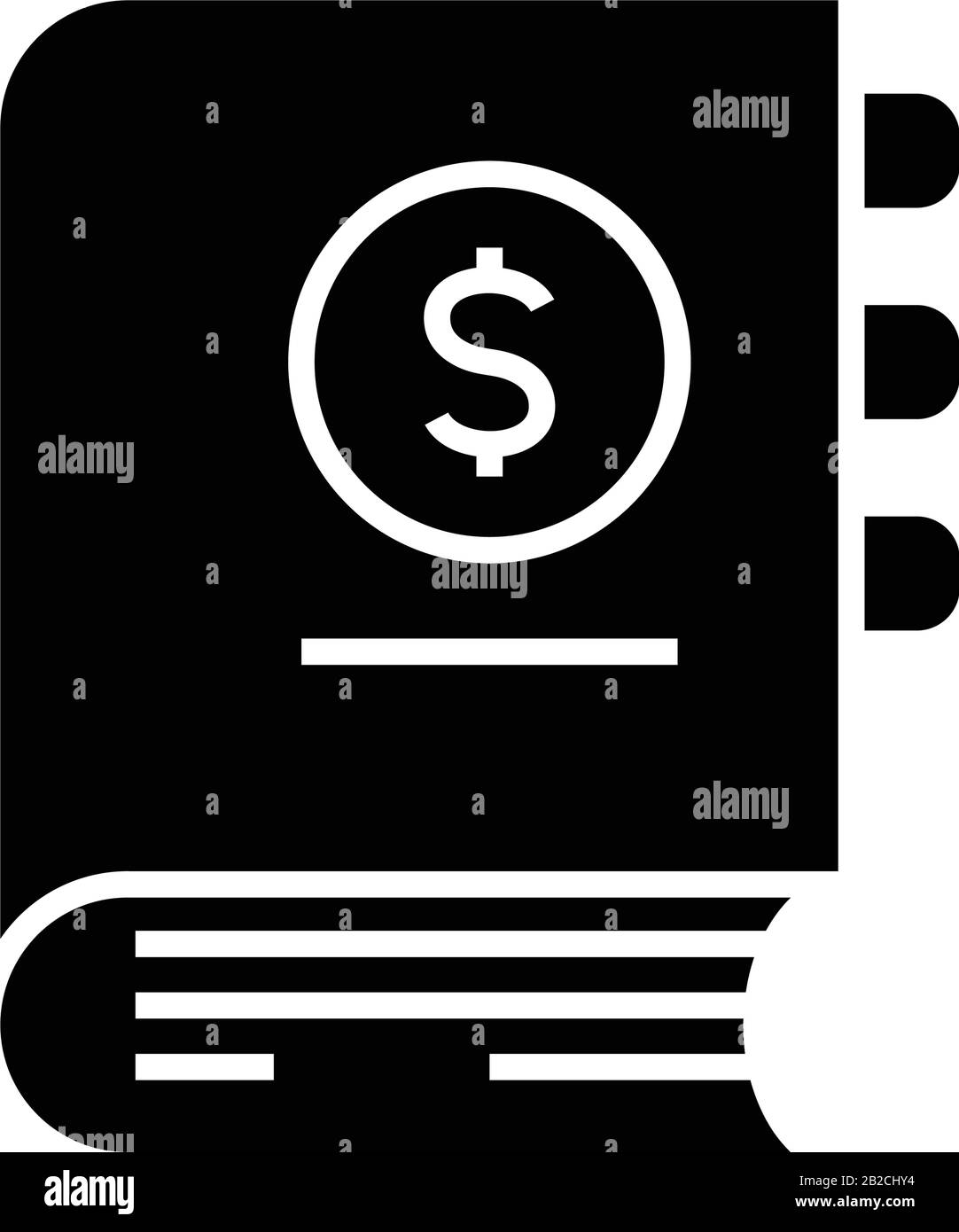 Income book black icon, concept illustration, vector flat symbol, glyph ...