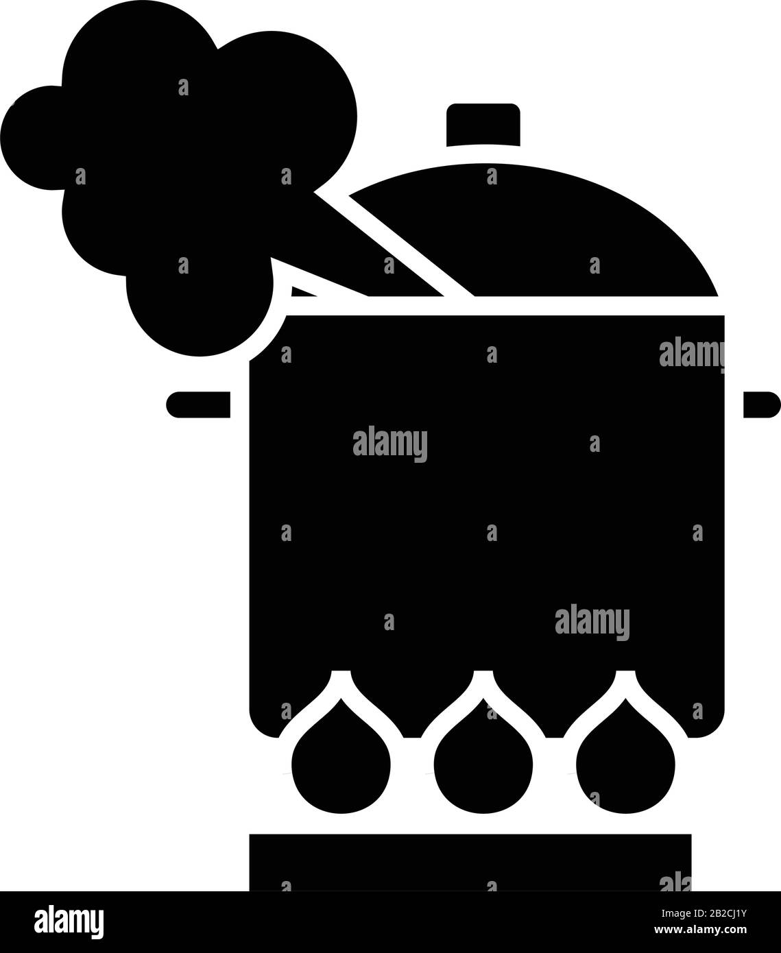 Hot pot black icon, concept illustration, vector flat symbol, glyph ...