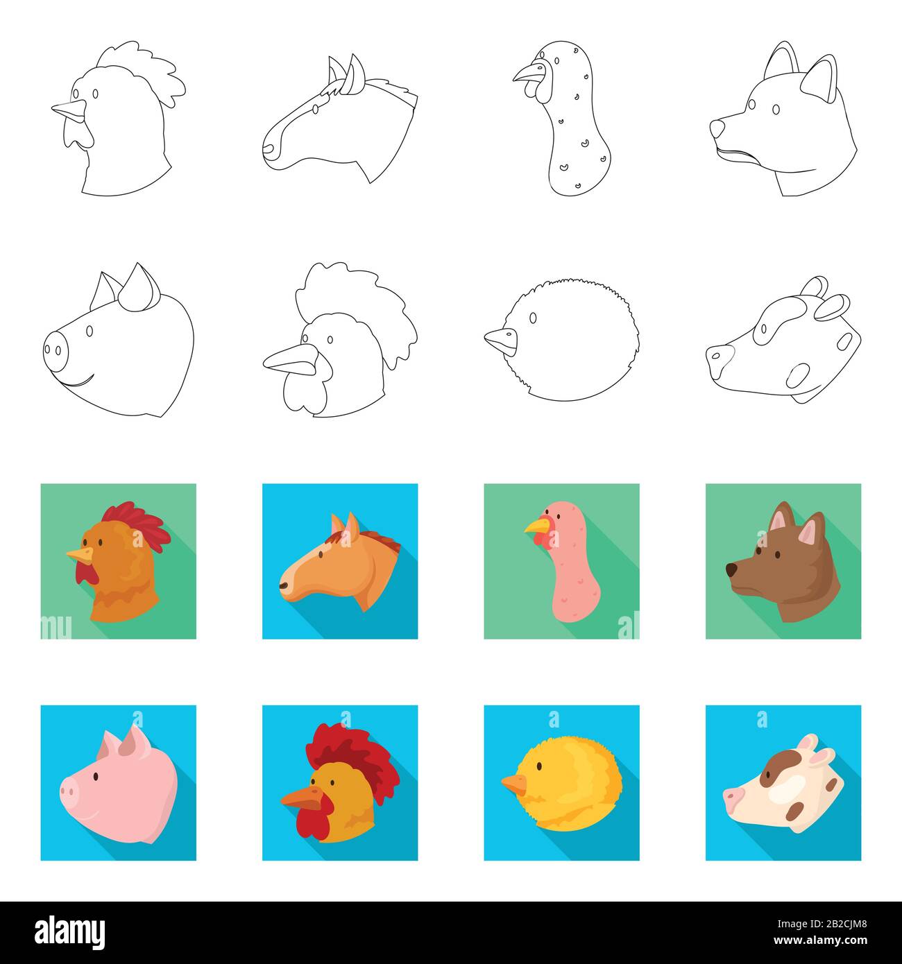 Isolated object of agriculture and breeding sign. Collection of ...