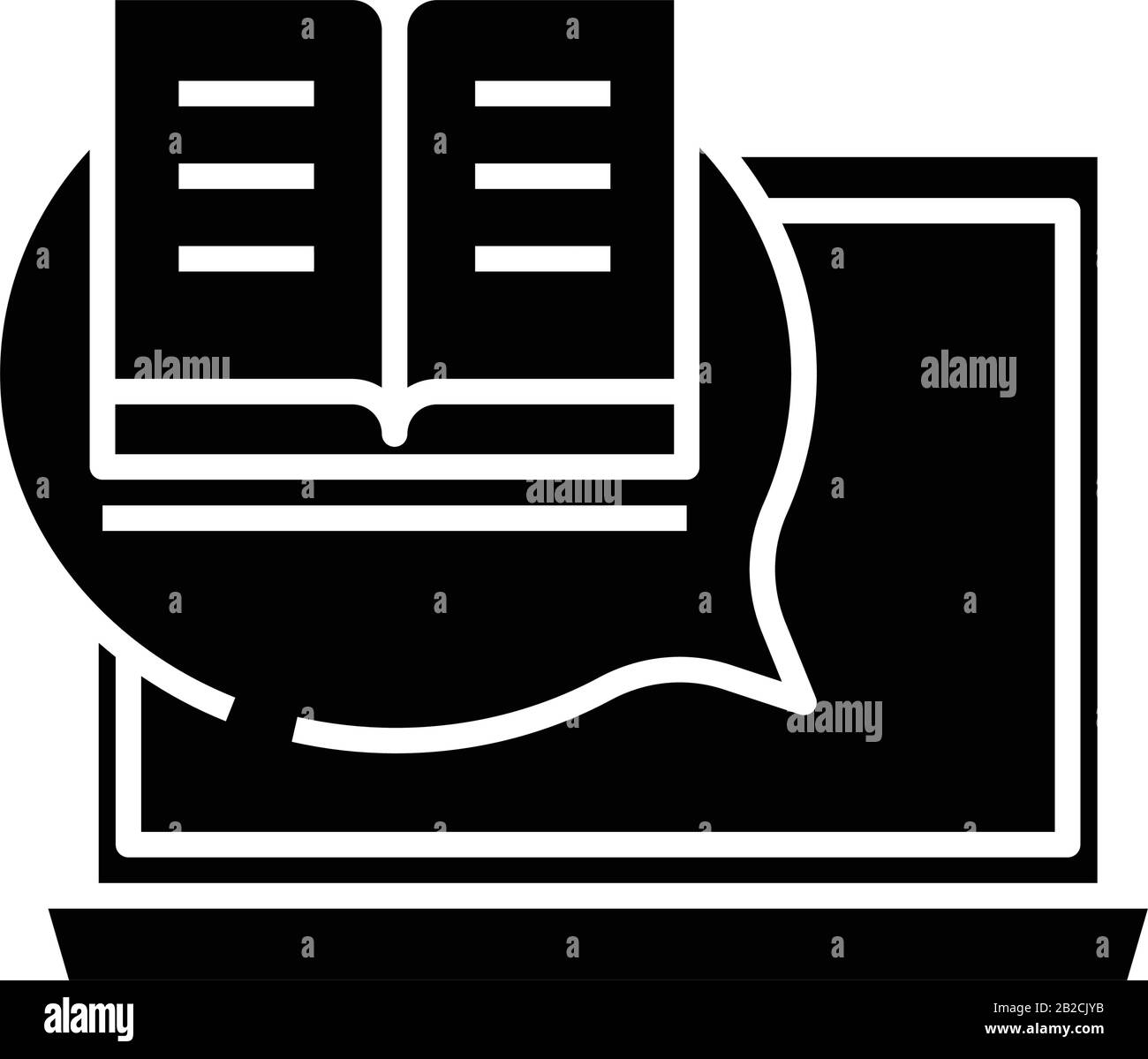 Learning black icon, concept illustration, vector flat symbol, glyph ...