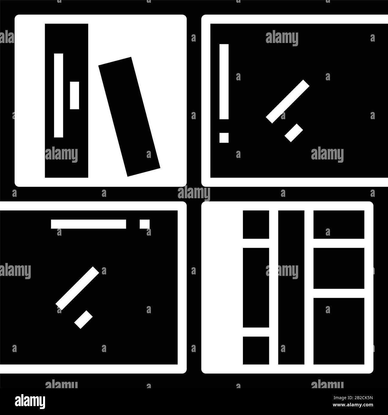 Little cases black icon, concept illustration, vector flat symbol ...